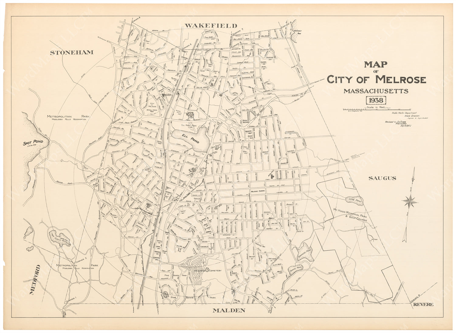 Melrose, Massachusetts 1938 – WardMaps LLC