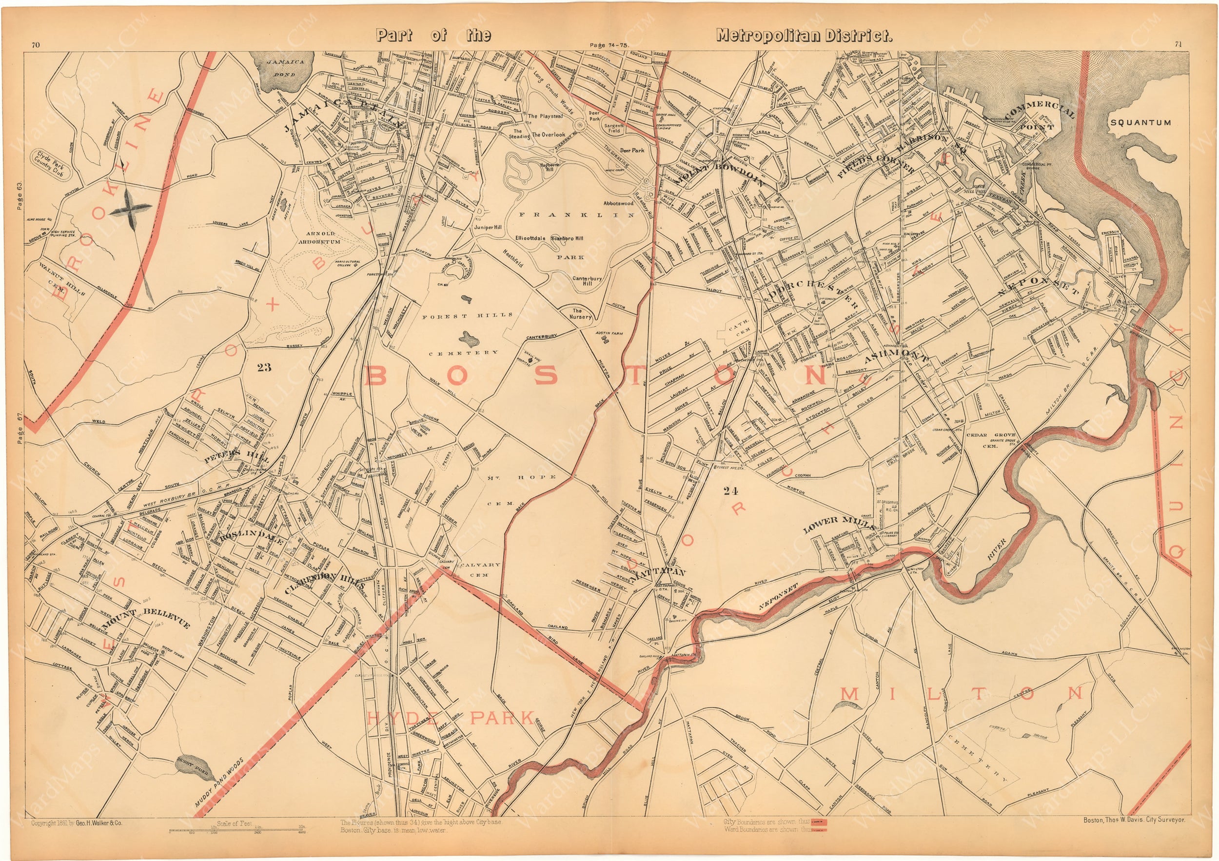 Massachusetts 1891: West Roxbury and Dorchester – WardMaps LLC