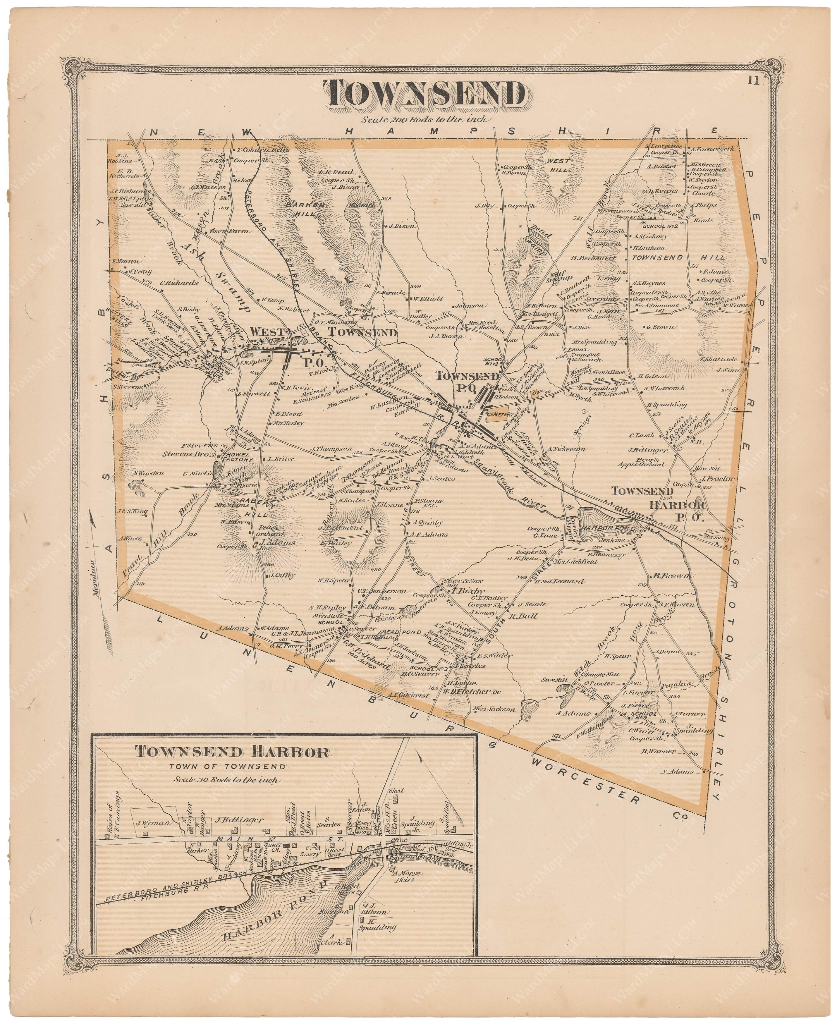 Townsend, Massachusetts 1875 – WardMaps LLC