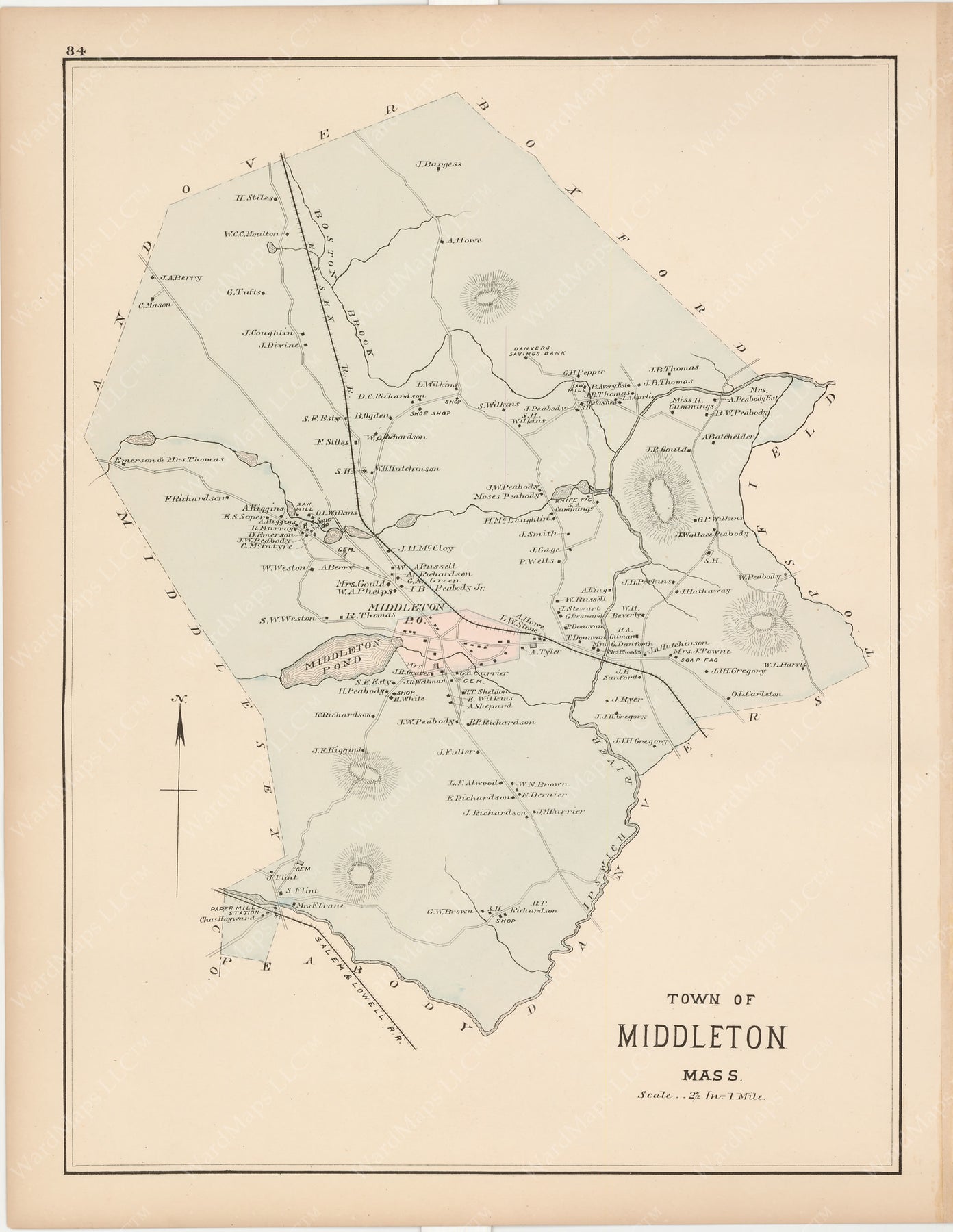 Middleton, Massachusetts 1884 – WardMaps LLC