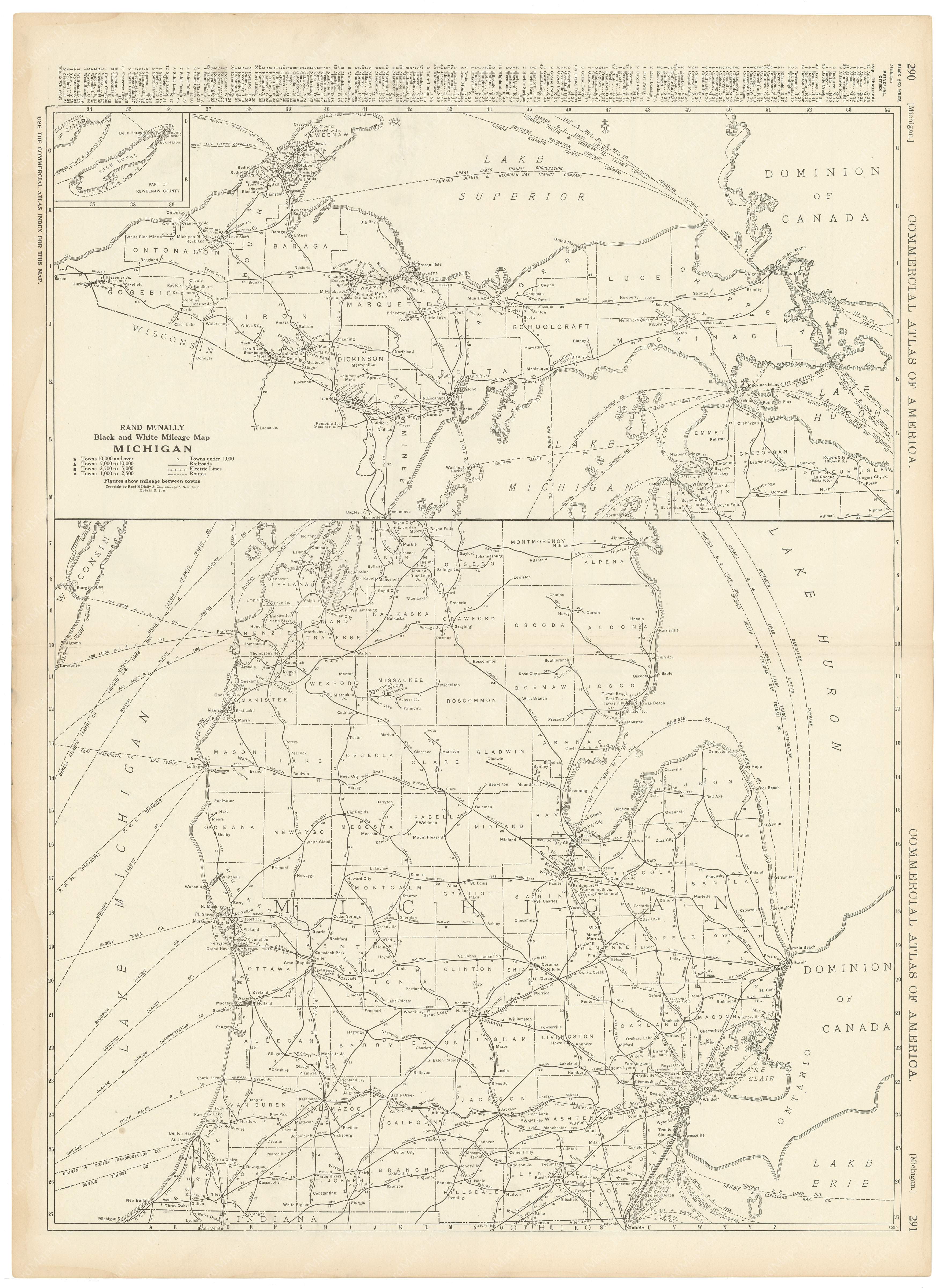 Michigan 1925: Mileage Map – WardMaps LLC