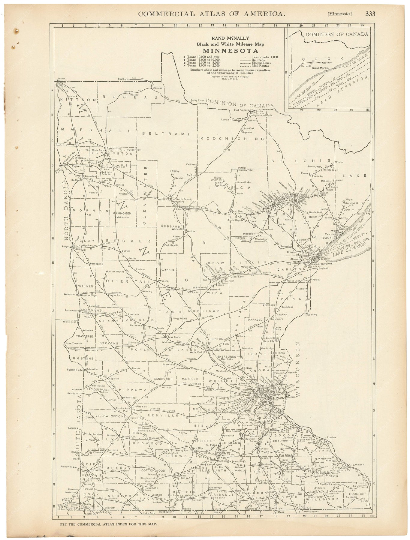 Minnesota 1925: Mileage Map – WardMaps LLC