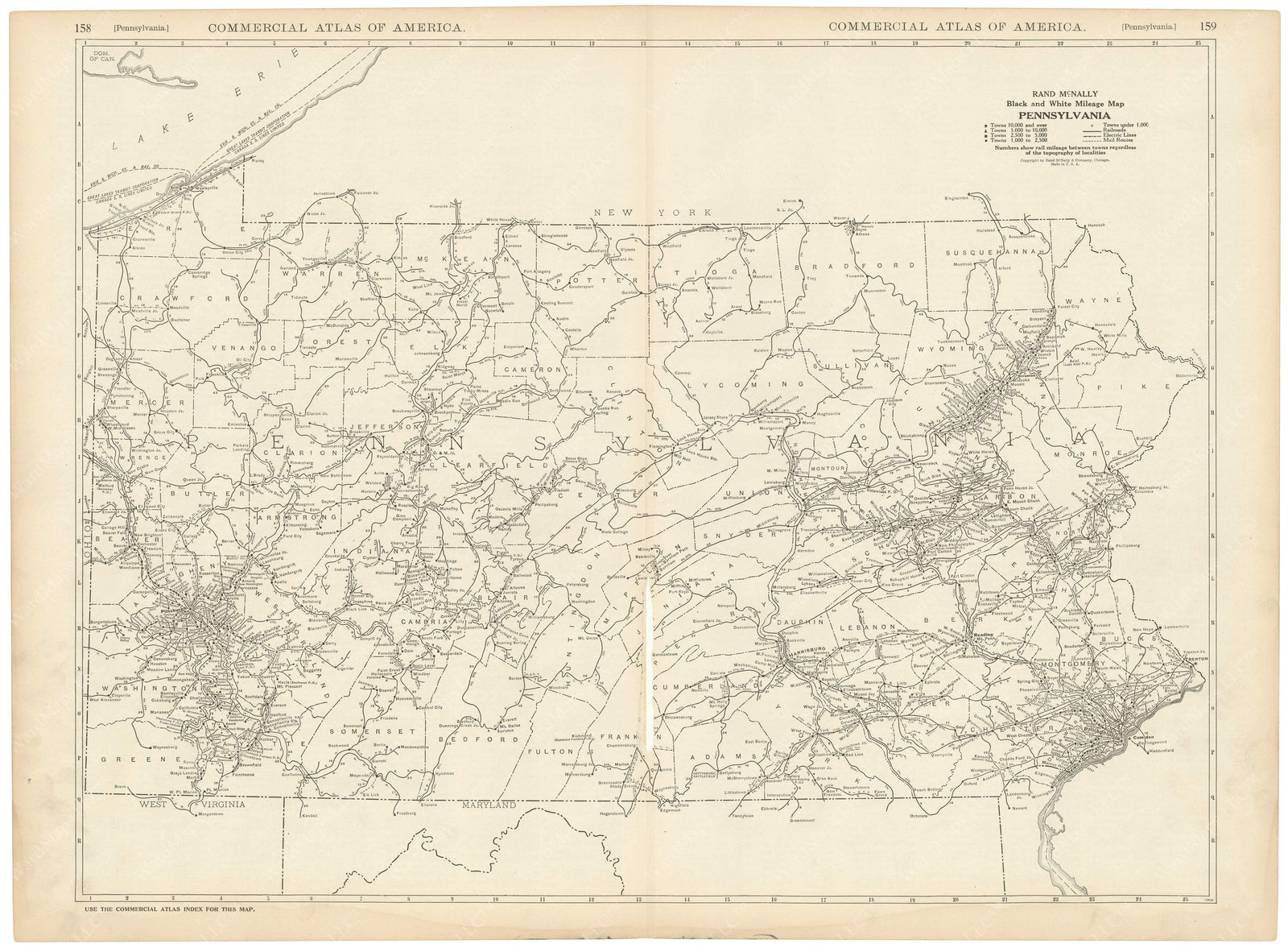 Pennsylvania 1925: Mileage Map – WardMaps LLC