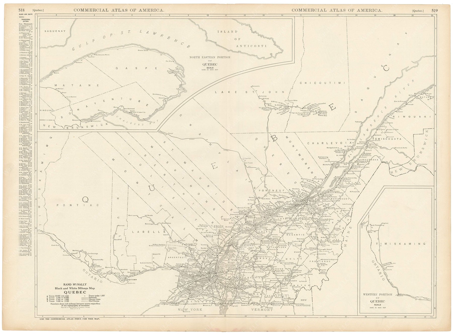 Quebec 1925: Mileage Map – WardMaps LLC