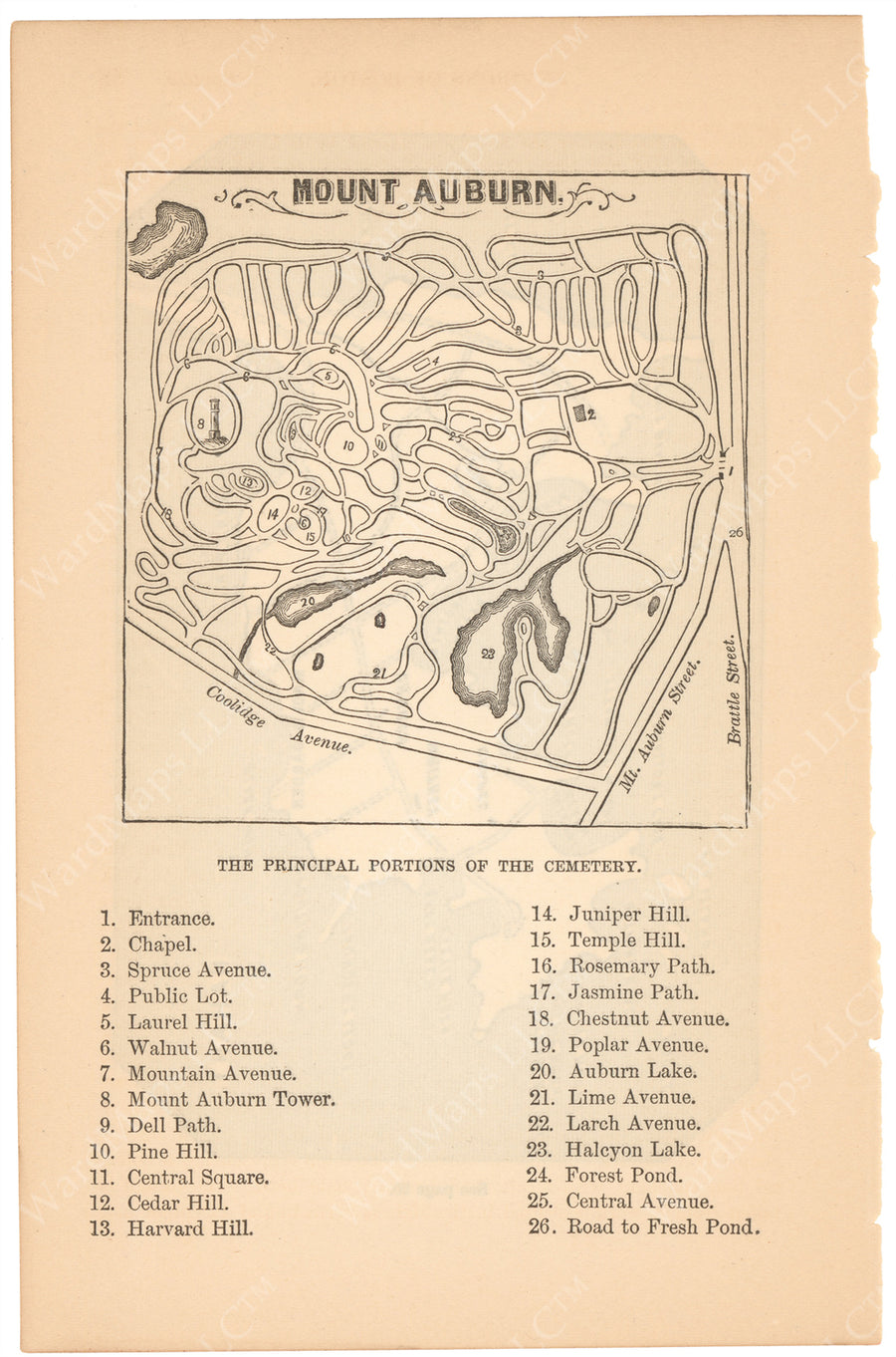 Cambridge, Massachusetts 1890: Mount Auburn Cemetery – WardMaps LLC