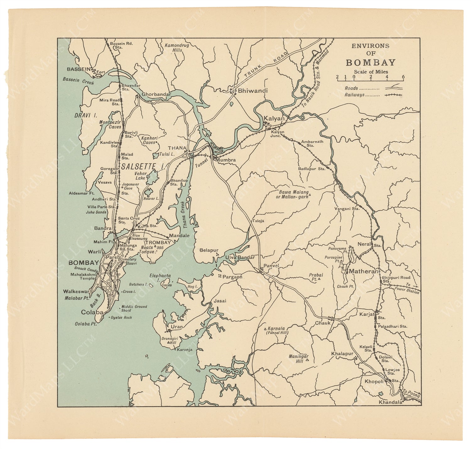 Bombay (Mumbai) Region, India 1953 – WardMaps LLC