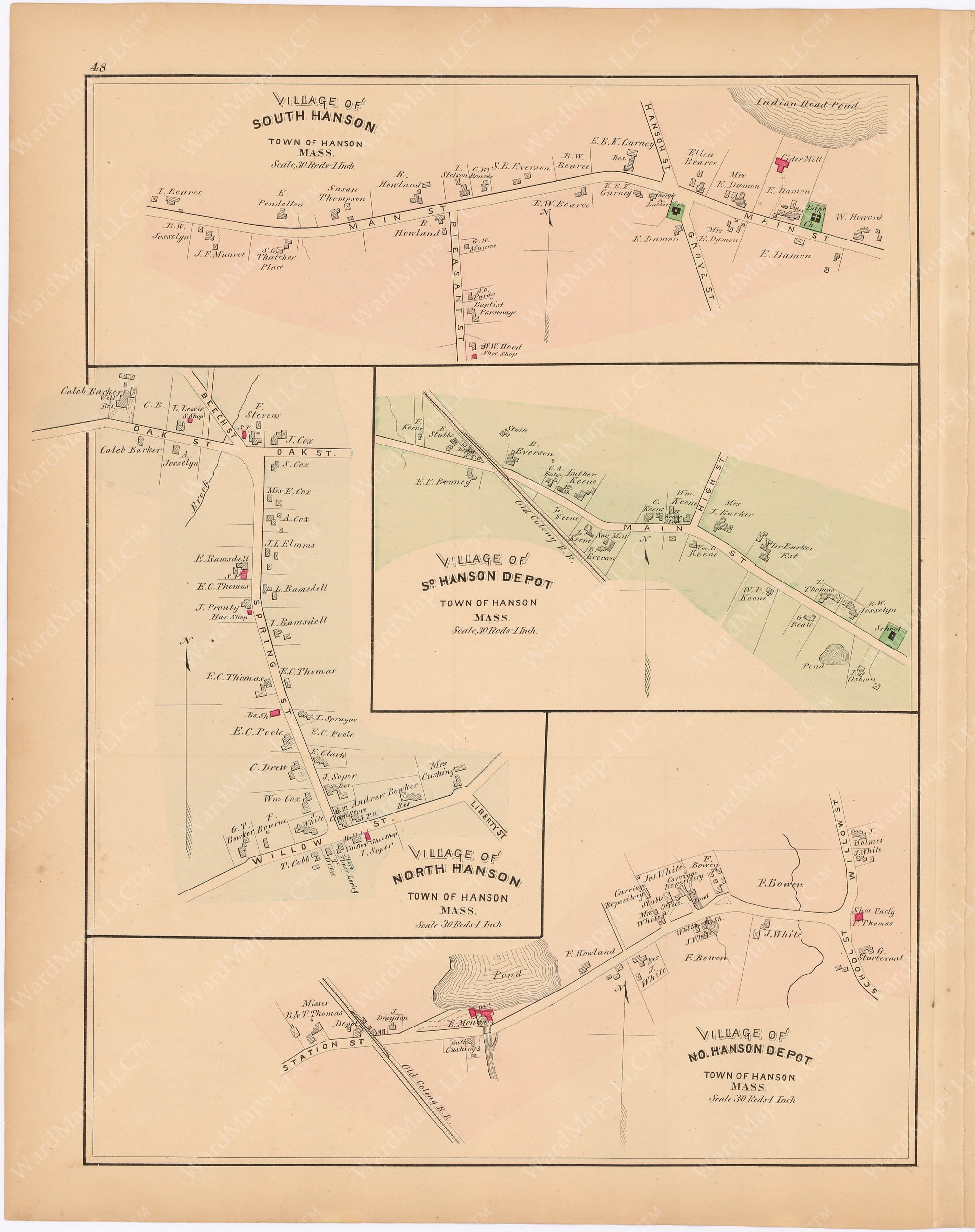Hanson, Massachusetts 1879 – WardMaps LLC