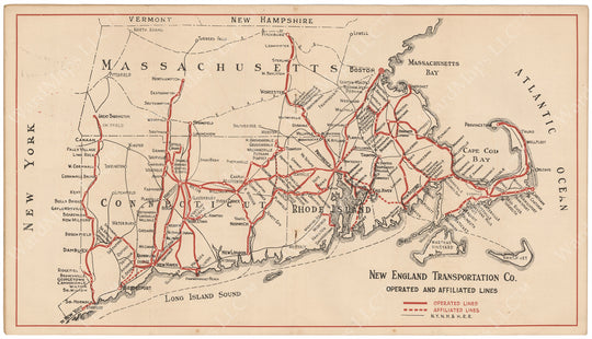 New England Transportation Co. System Map 1927 – WardMaps LLC