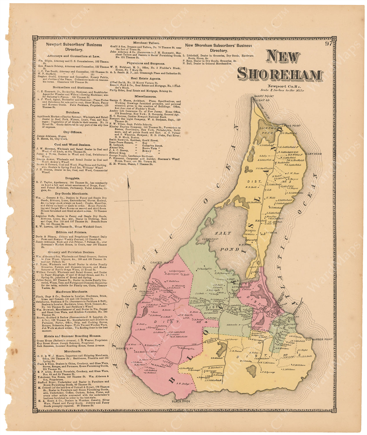 Block Island (New Shoreham), Rhode Island 1870 – WardMaps LLC