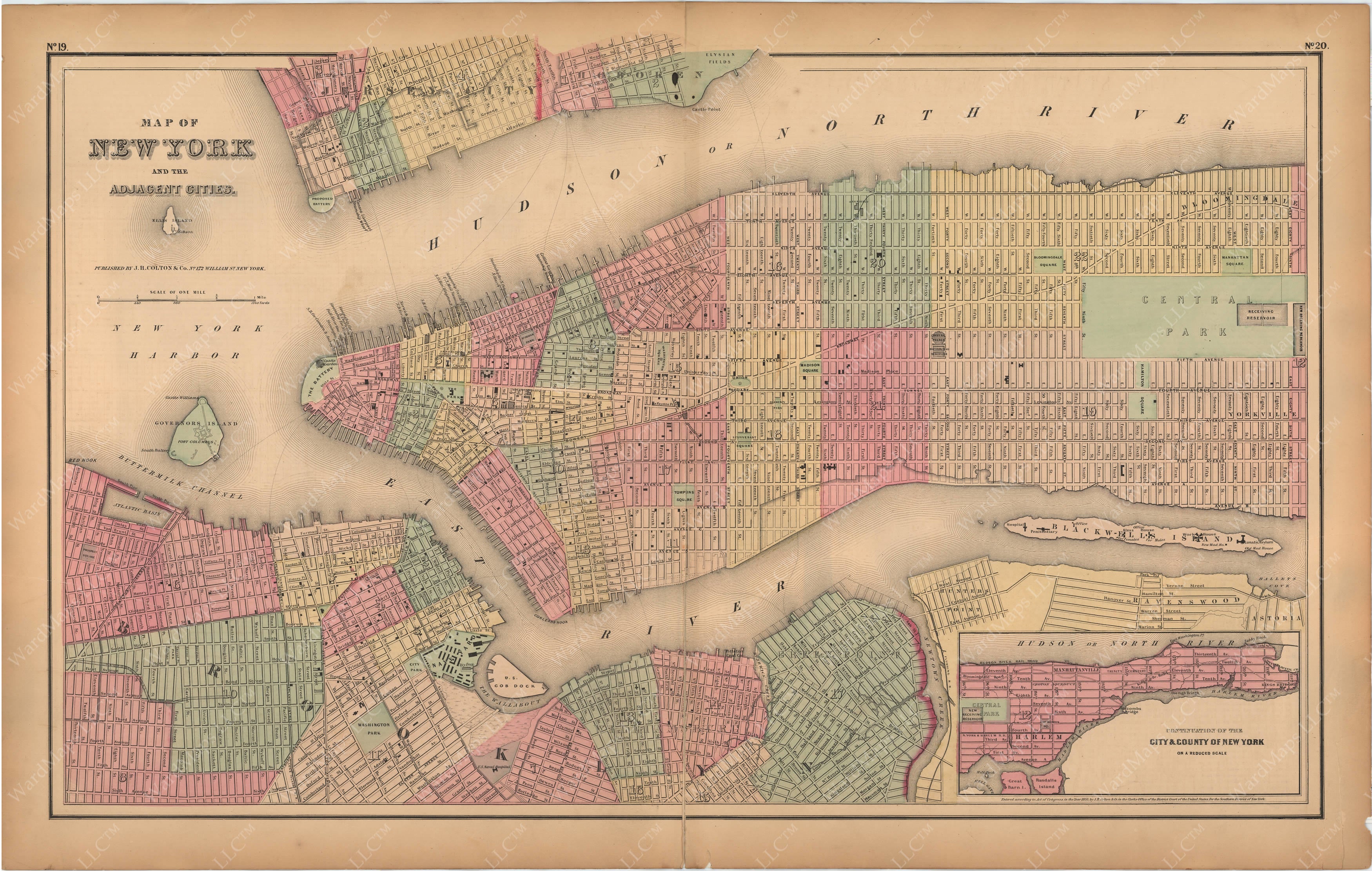 New York City, New York 1857 – WardMaps LLC