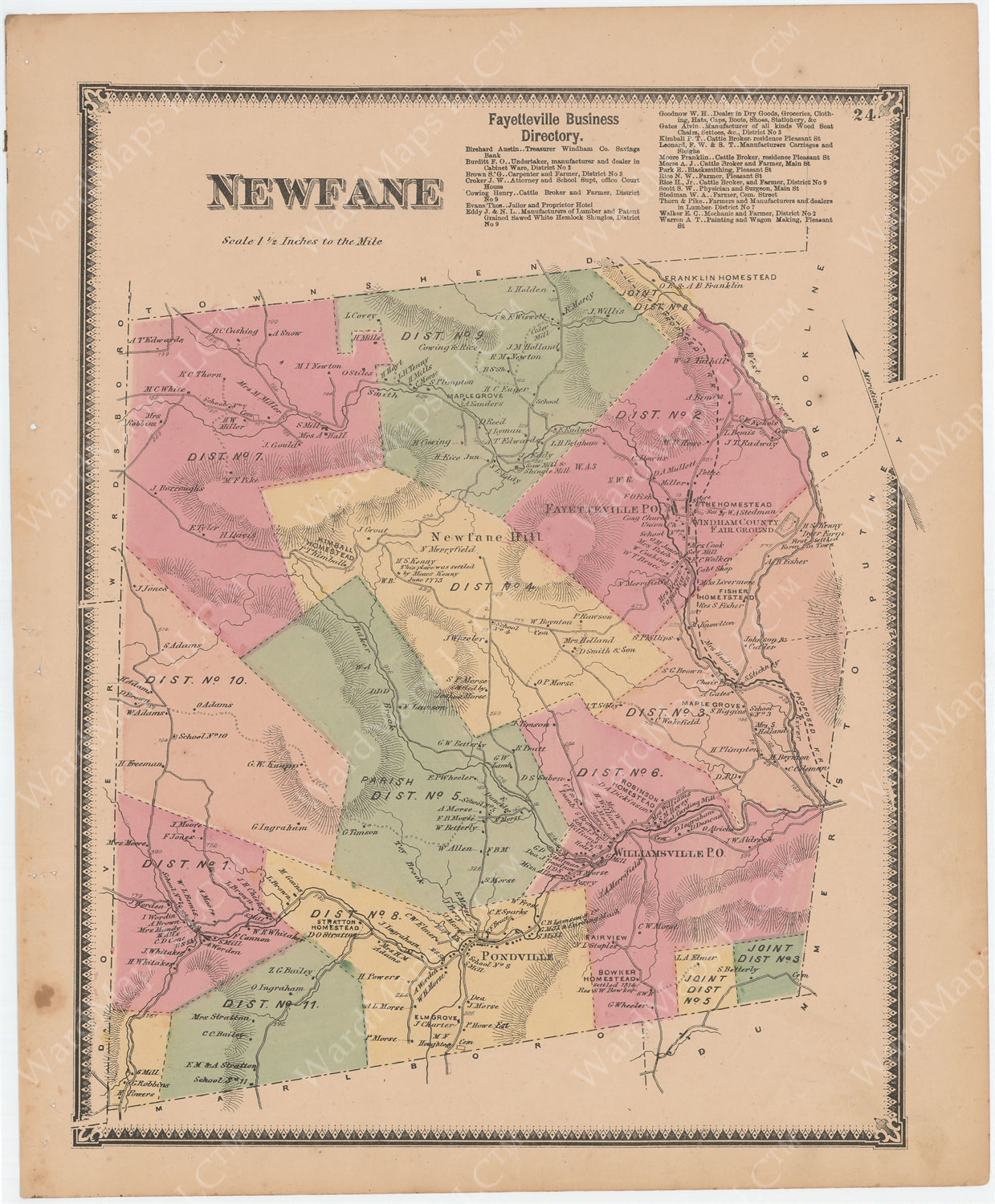 Newfane, Vermont 1869 – WardMaps LLC