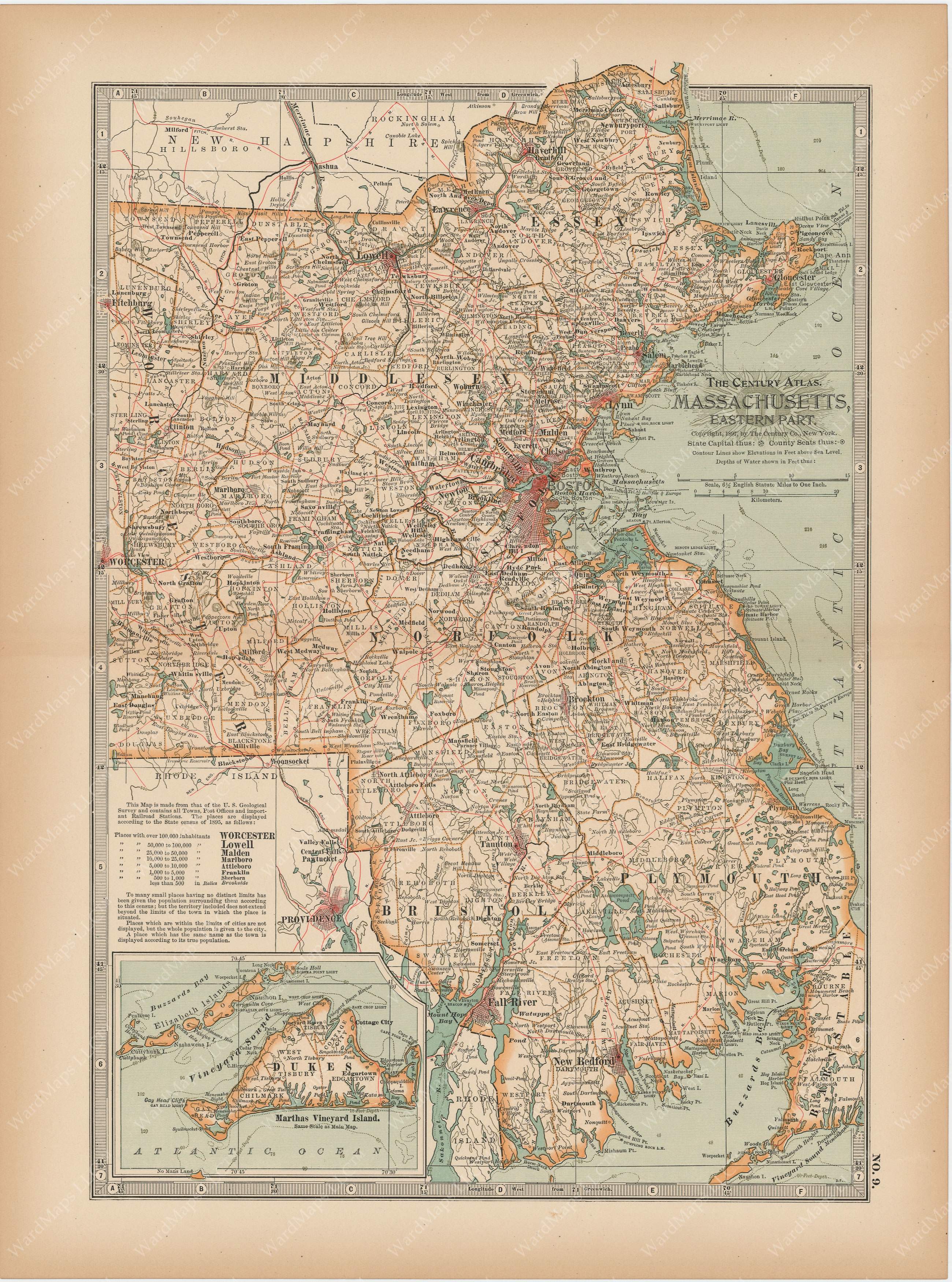 Massachusetts: Eastern Part 1897 – WardMaps LLC
