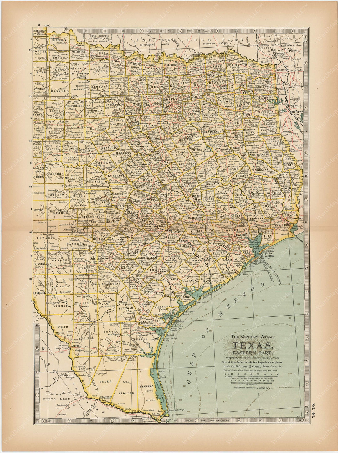 Texas: Eastern Half 1897 – WardMaps LLC