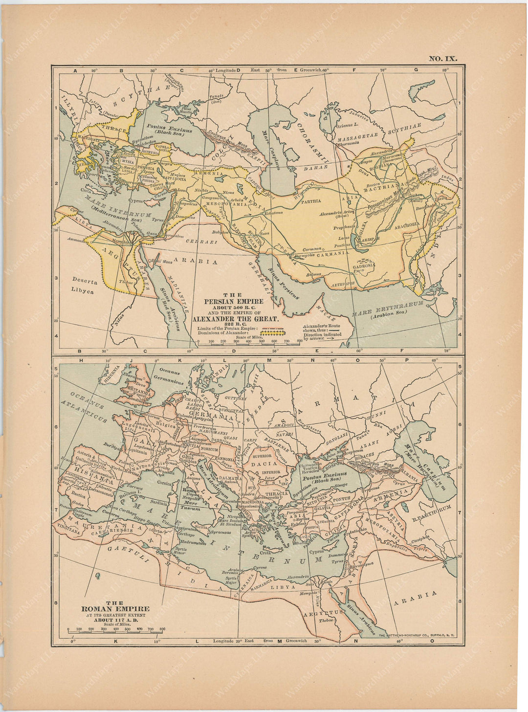 Classical Map 1897 no. IX: Empires of Persia, Alexander, and Rome ...
