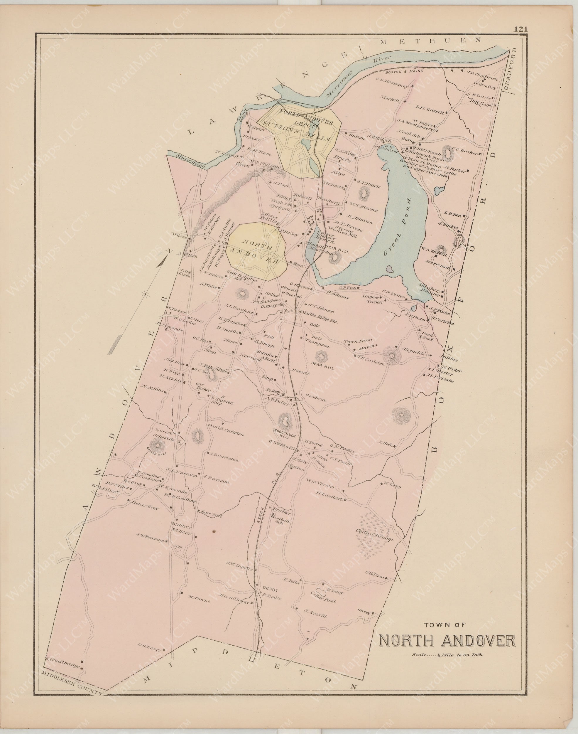North Andover, Massachusetts 1884 – WardMaps LLC