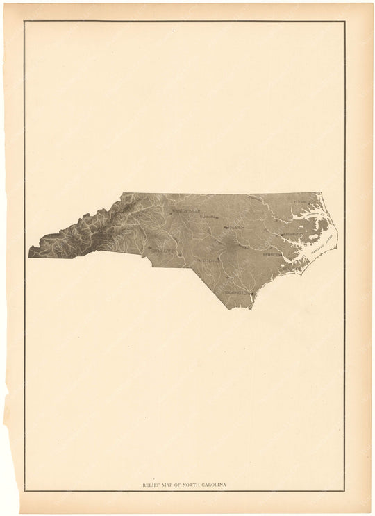 North Carolina 1912: Relief Map – WardMaps LLC