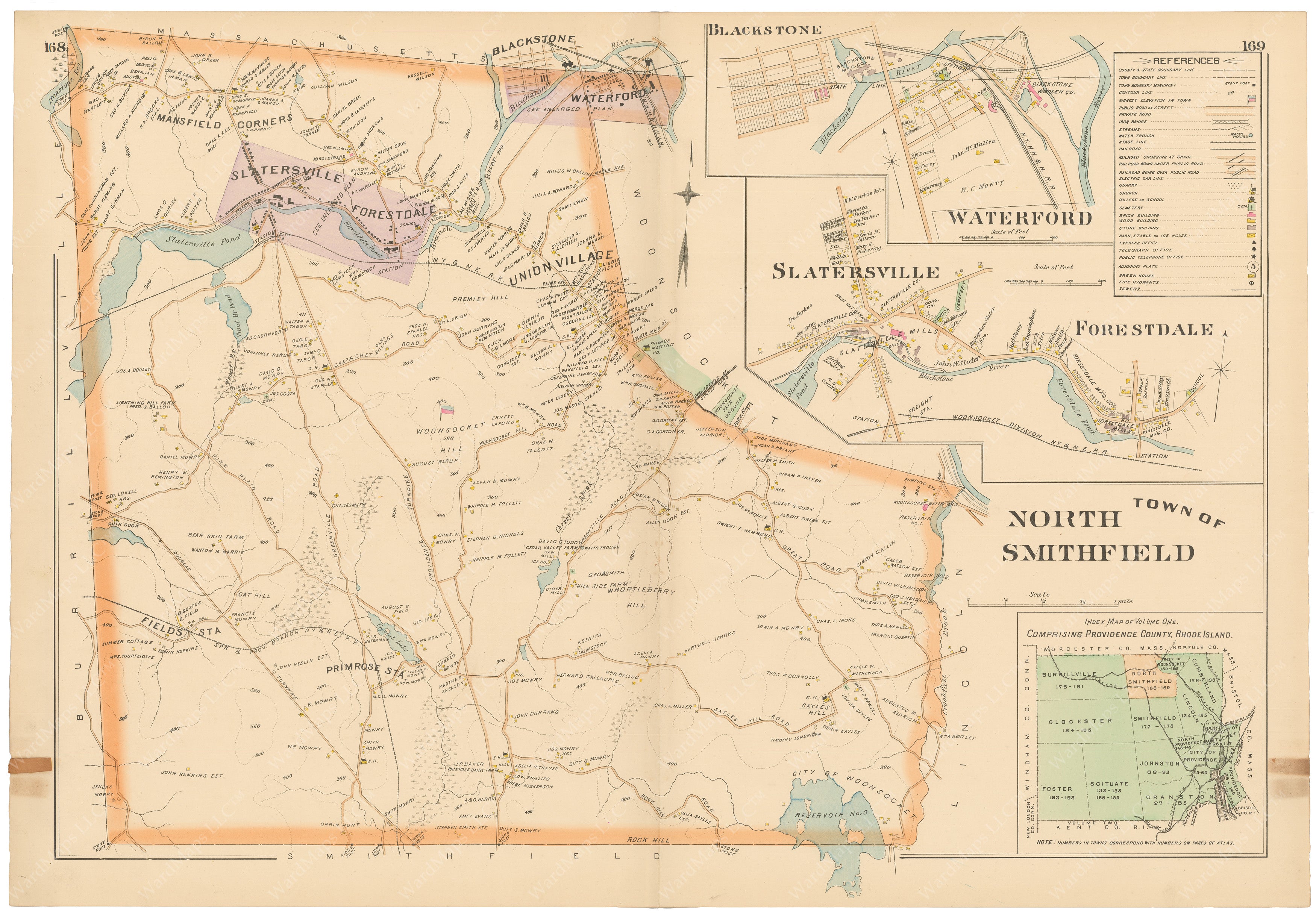 North Smithfield, Rhode Island 1895 – WardMaps LLC