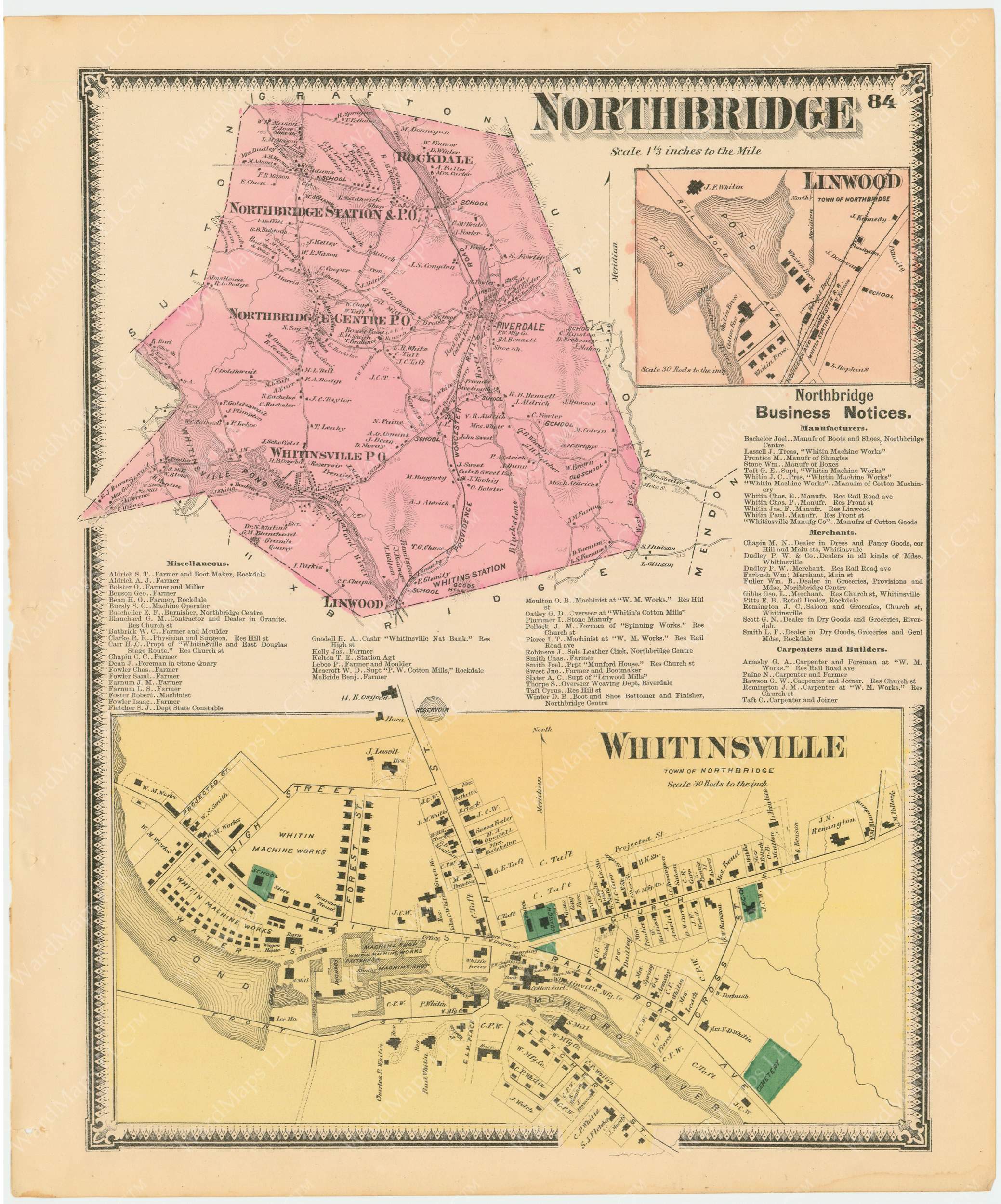 Northbridge, Massachusetts 1870 – WardMaps LLC