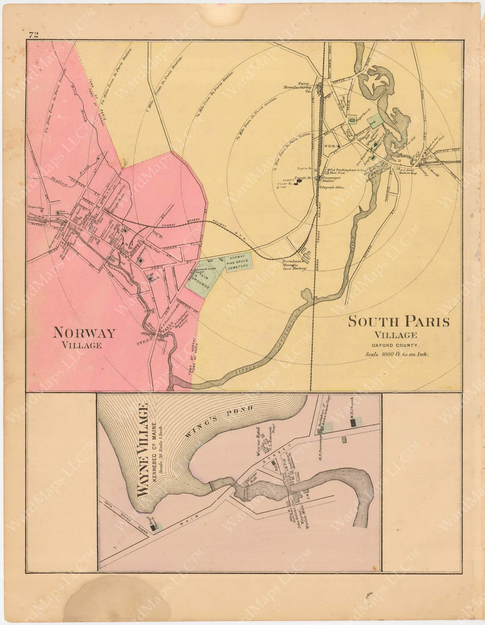 Norway, South Paris, and Wayne, Maine 1894-95 – WardMaps LLC
