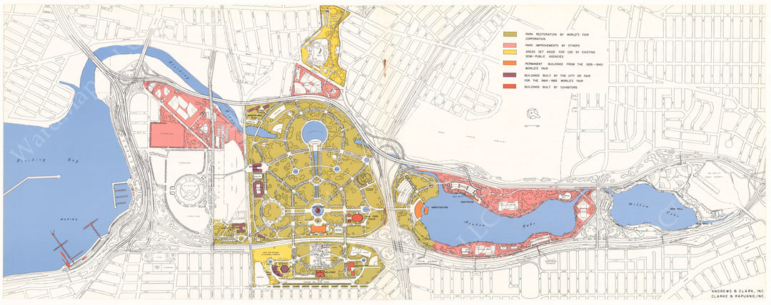 World's Fair Post-Fair Site Plan, Queens, New York 1965 – WardMaps LLC