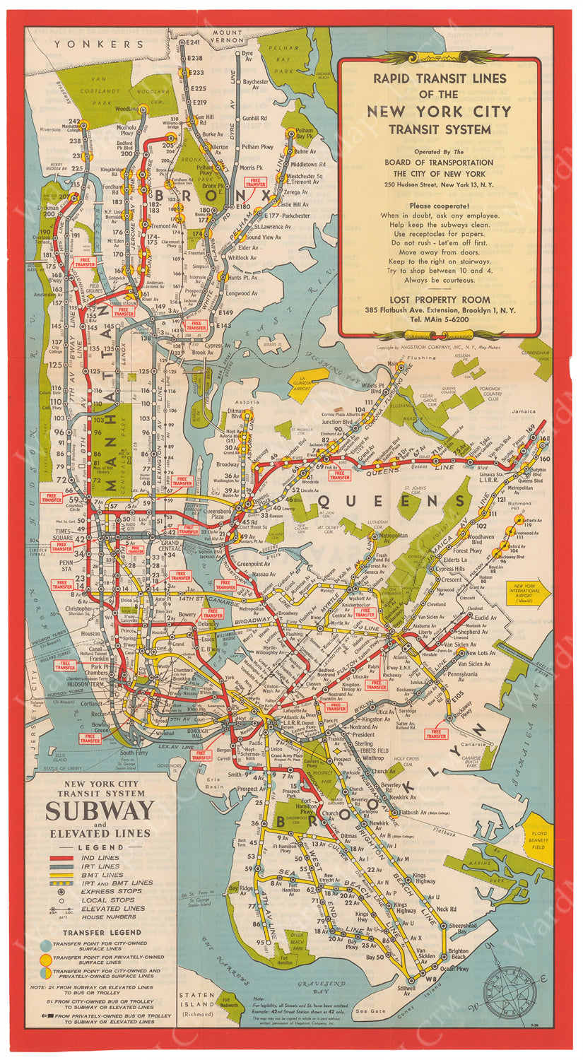 New York City Subway Map 1948 Oct. – WardMaps LLC