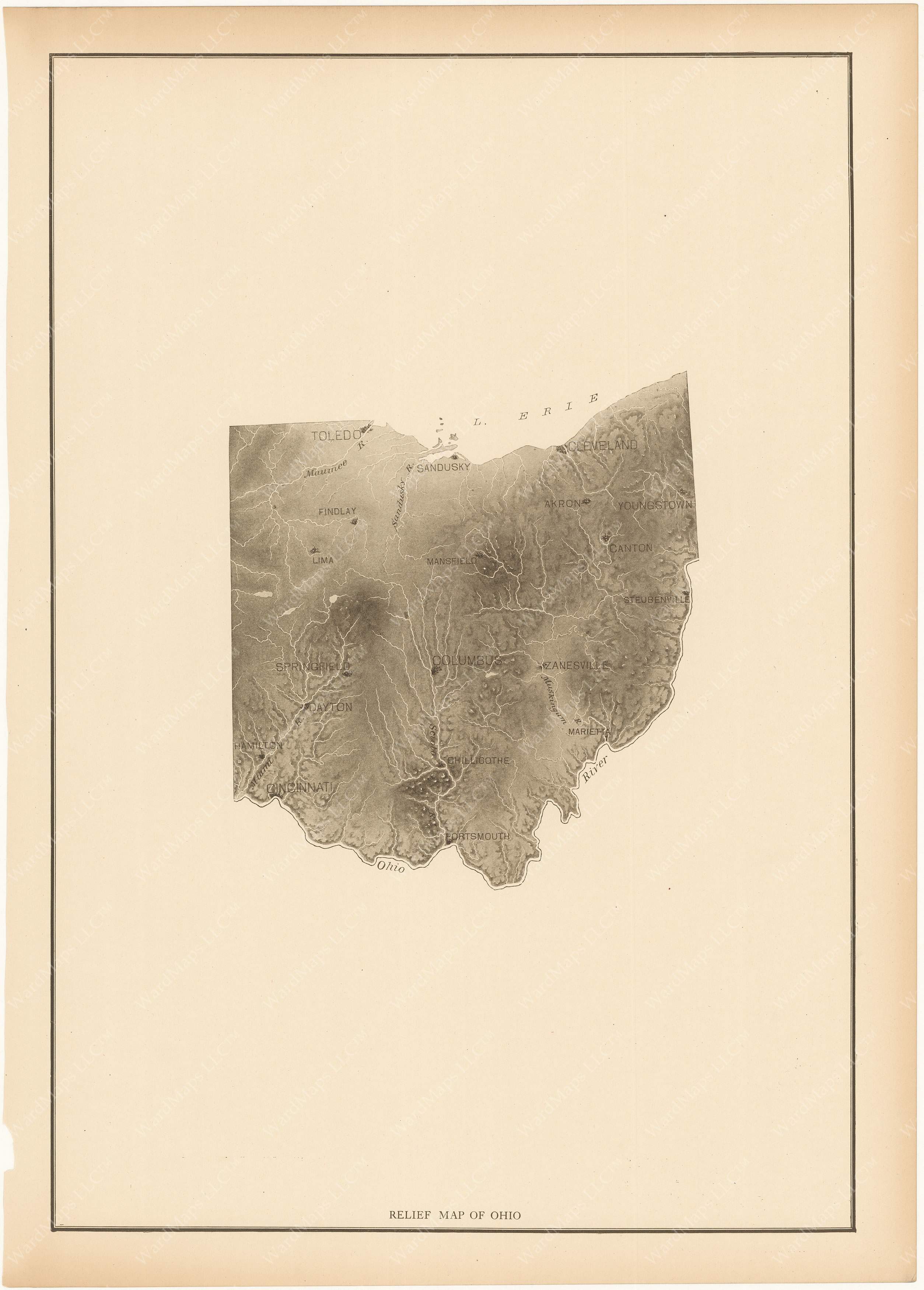 Ohio 1912: Relief Map – WardMaps LLC