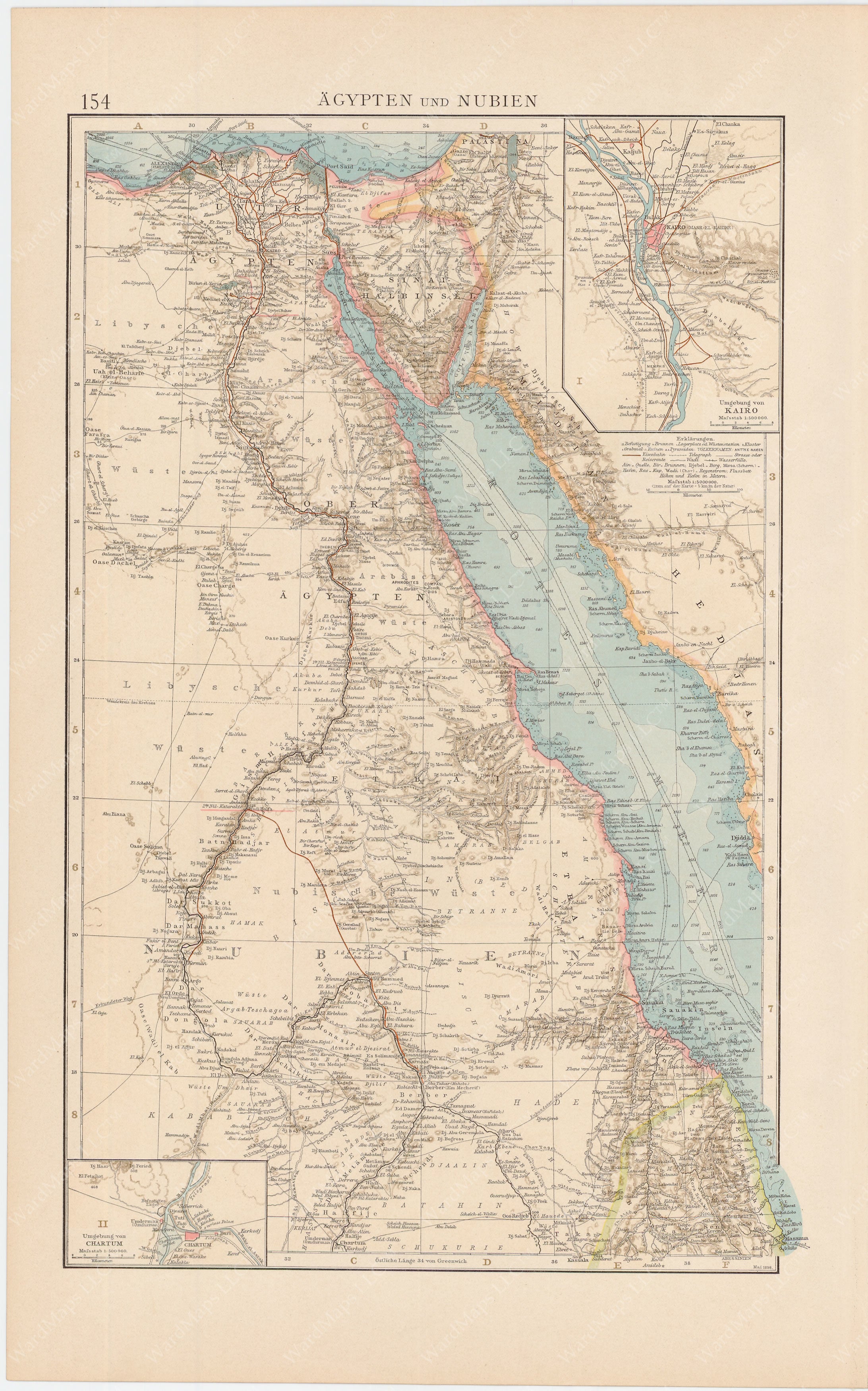 Egypt and Nubia 1899 – WardMaps LLC