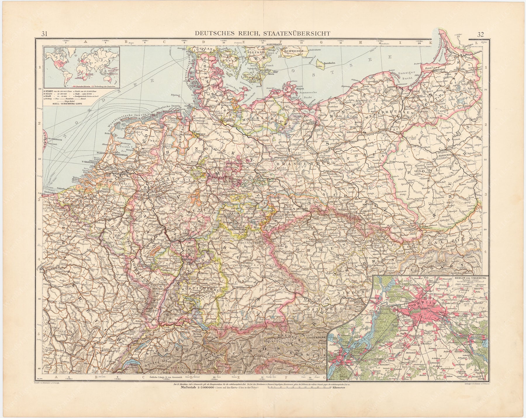 Germany 1899: German Empire States Summary – WardMaps LLC