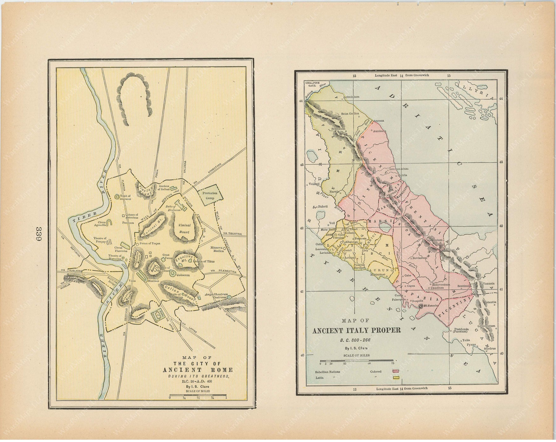 Classical Map 1894: Ancient Italy and Rome – WardMaps LLC
