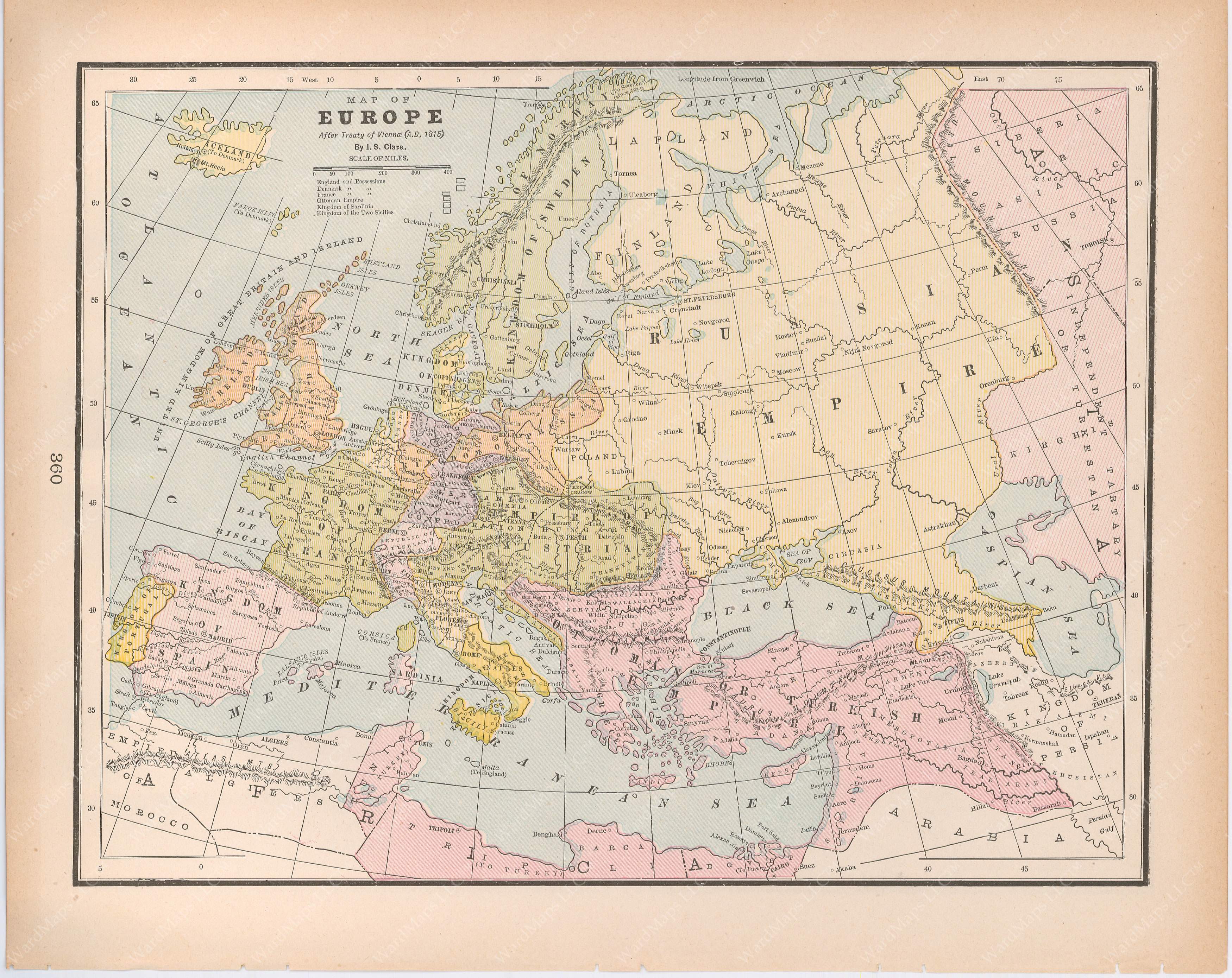 Classical Map 1894: Europe After the Treaty of Vienna, A.D. 1815 ...