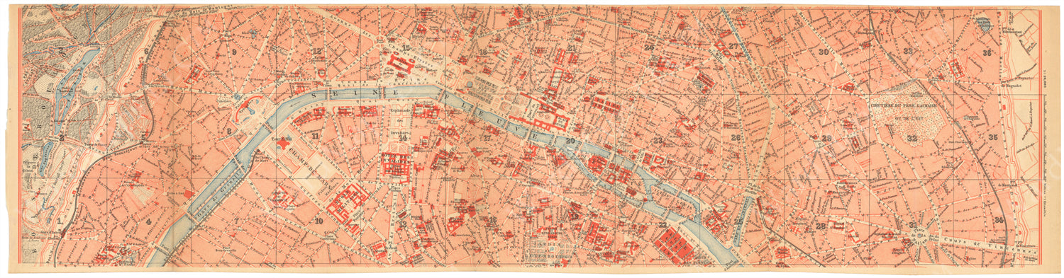 Paris, France 1894: Strip Map Center – WardMaps LLC