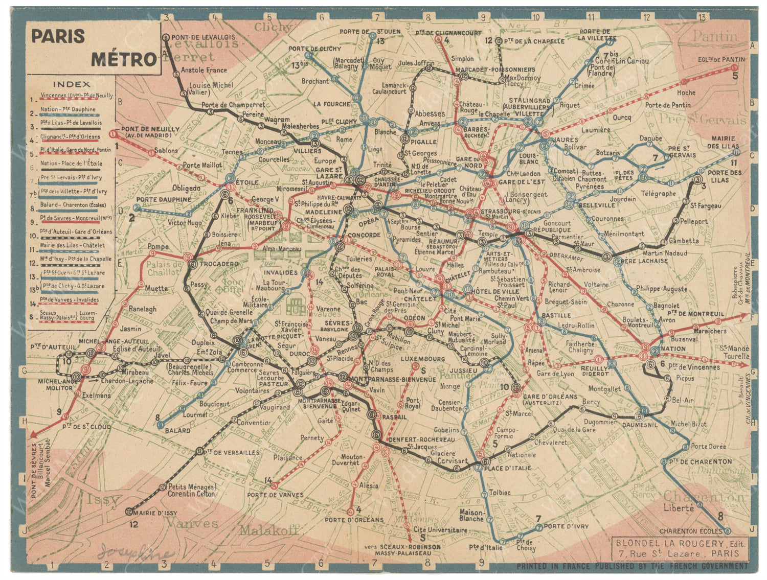 Paris, France 1937-1945: Metro Map – WardMaps LLC