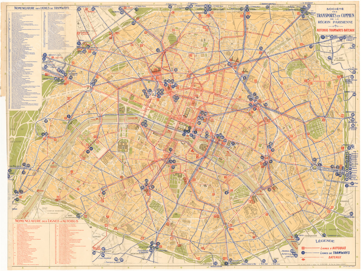 Paris, France 1920s: Transit Map – WardMaps LLC