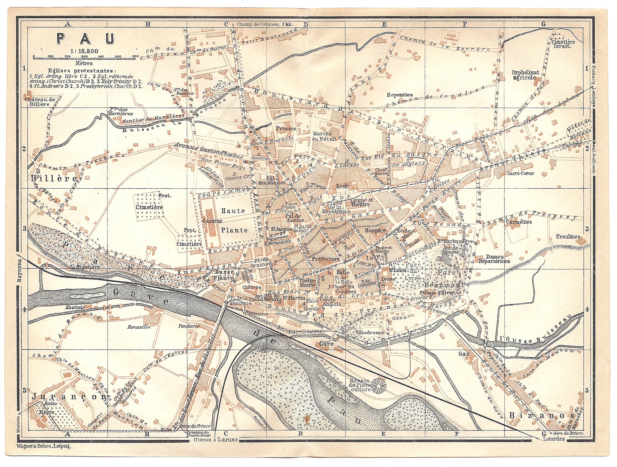 Pau, France 1914 – WardMaps LLC