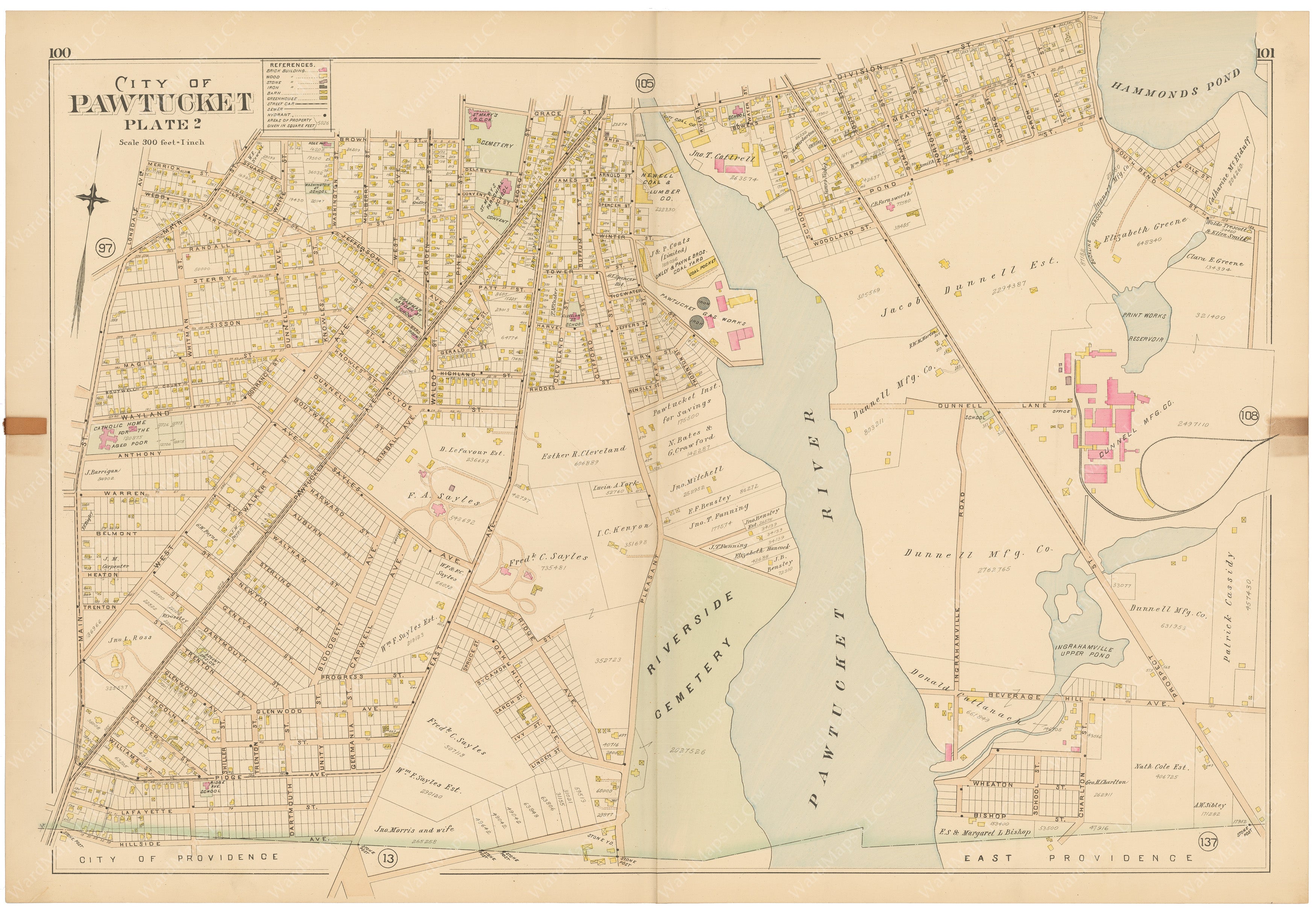 Pawtucket, Rhode Island 1895 Plate 002 – WardMaps LLC
