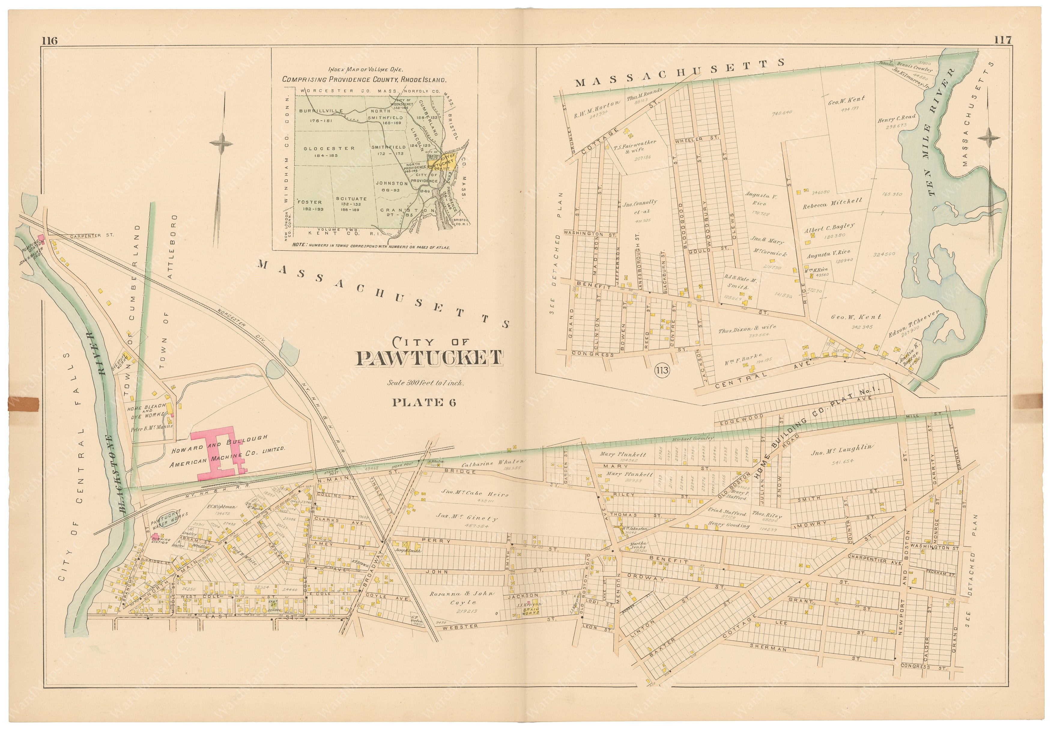 Pawtucket, Rhode Island 1895 Plate 006 – WardMaps LLC