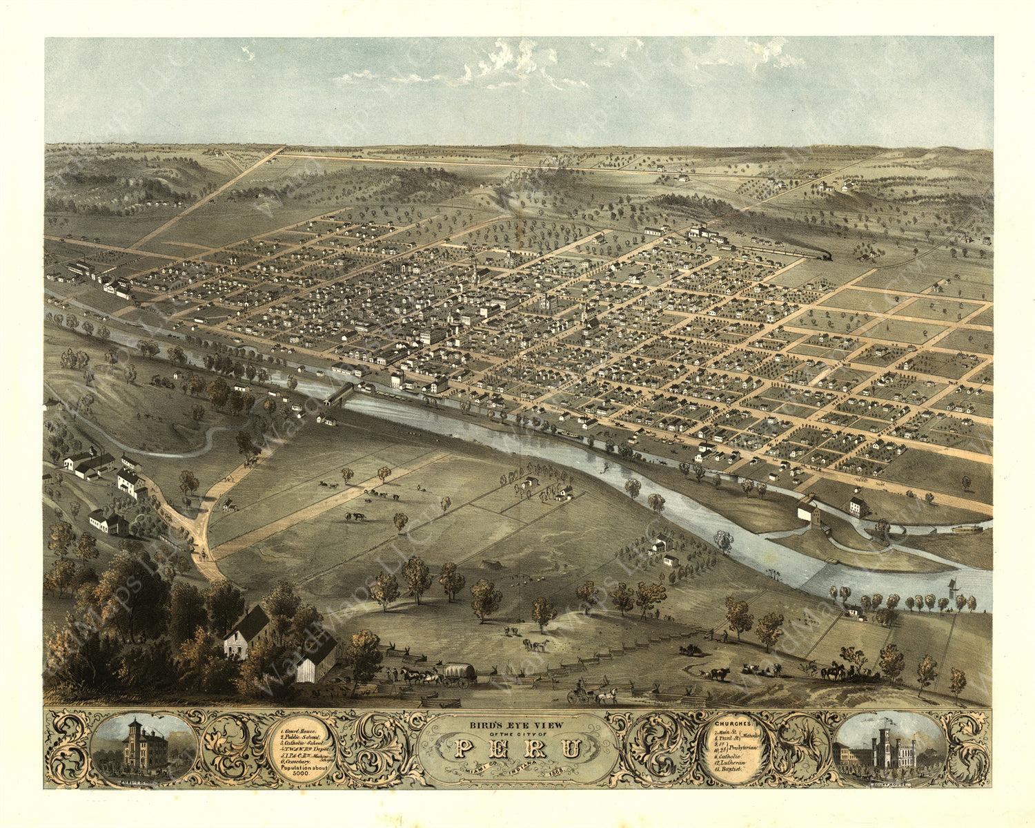 Peru, Indiana 1868 – WardMaps LLC