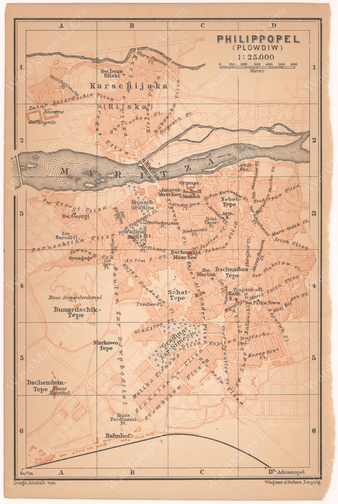 Plovdiv (Philippopolis), Bulgaria 1905 – WardMaps LLC