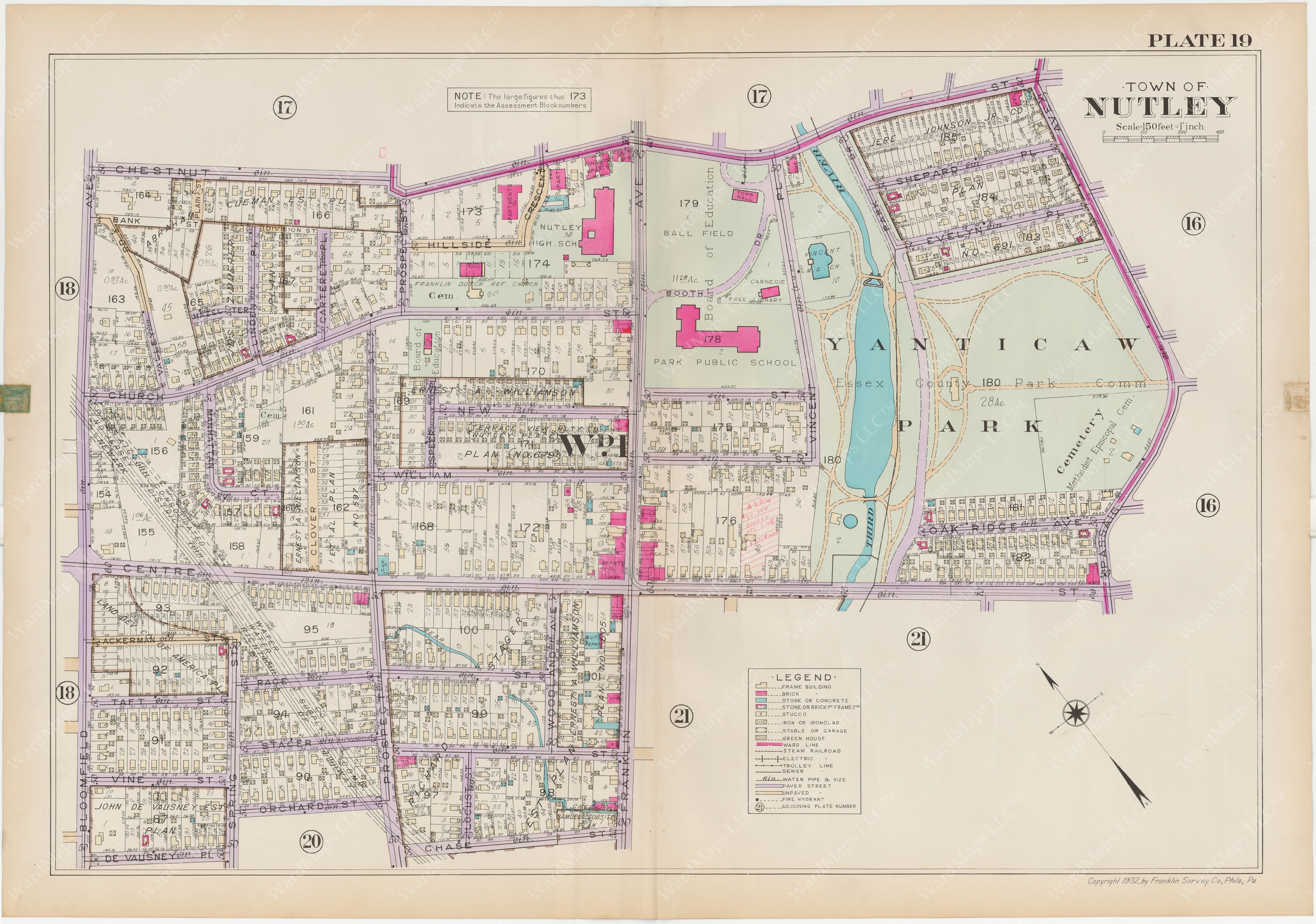Essex County, New Jersey, Vol. D, 1932 Plate 019: Nutley – WardMaps LLC