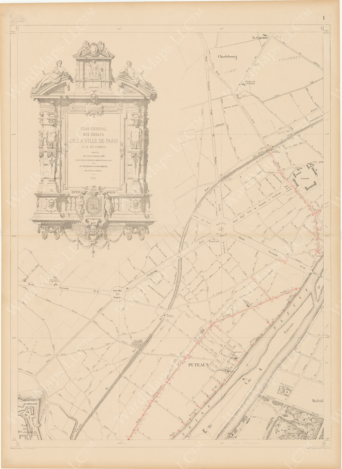 Paris, France Sewer System 1875 Plate 001 – WardMaps LLC