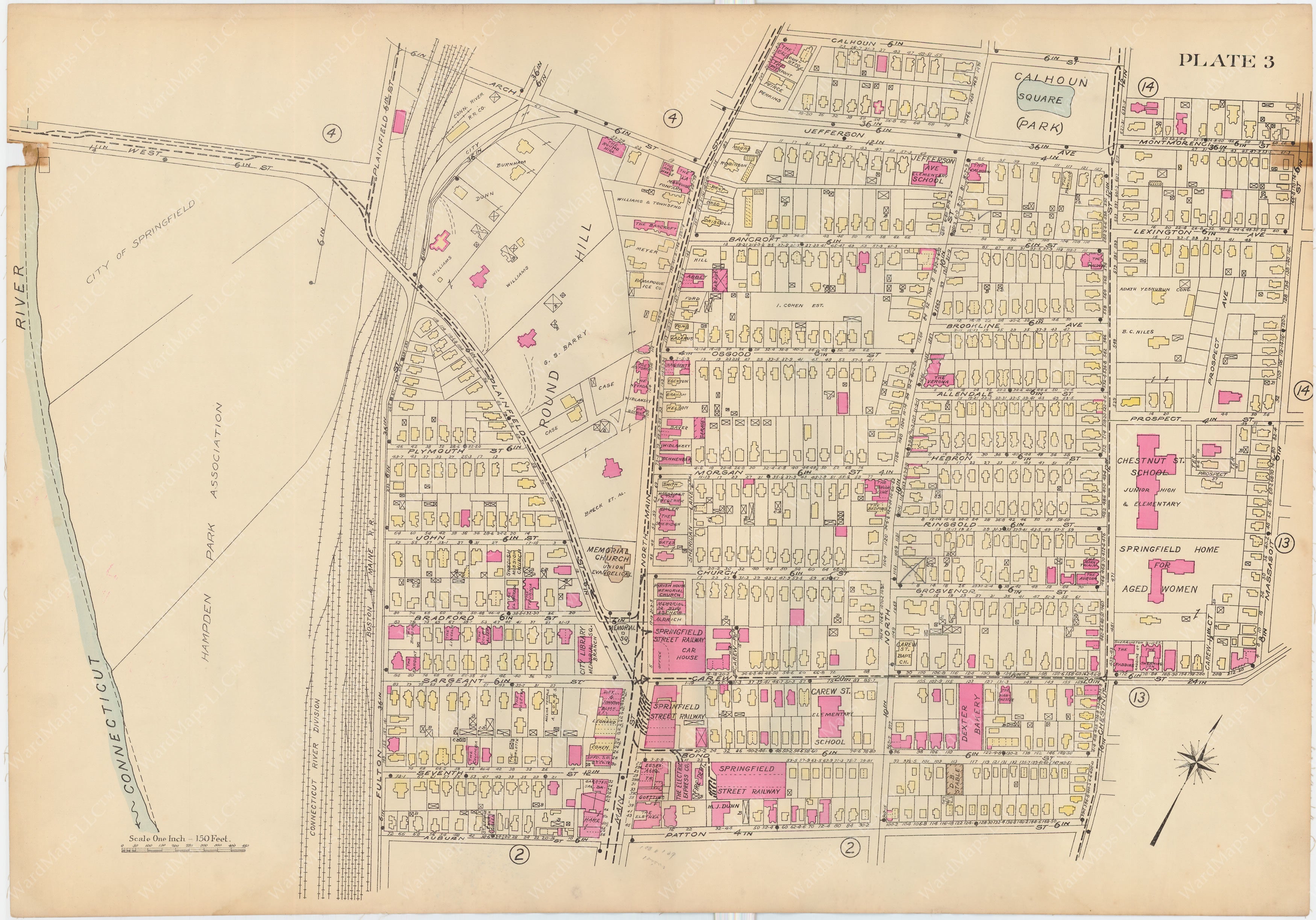 Springfield, Massachusetts 1920 Plate 003 – WardMaps LLC