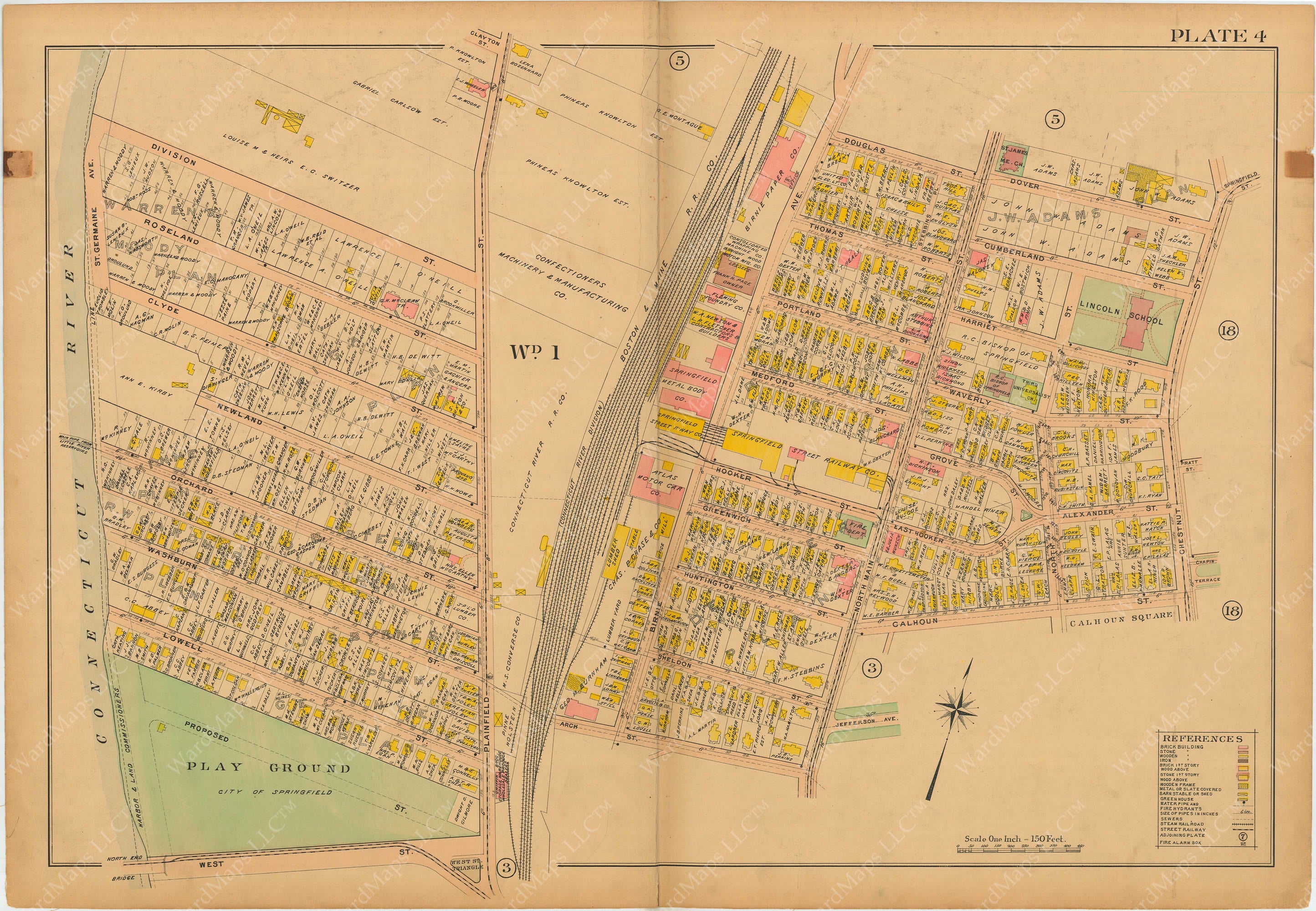 Springfield, Massachusetts 1910 Plate 004 – WardMaps LLC