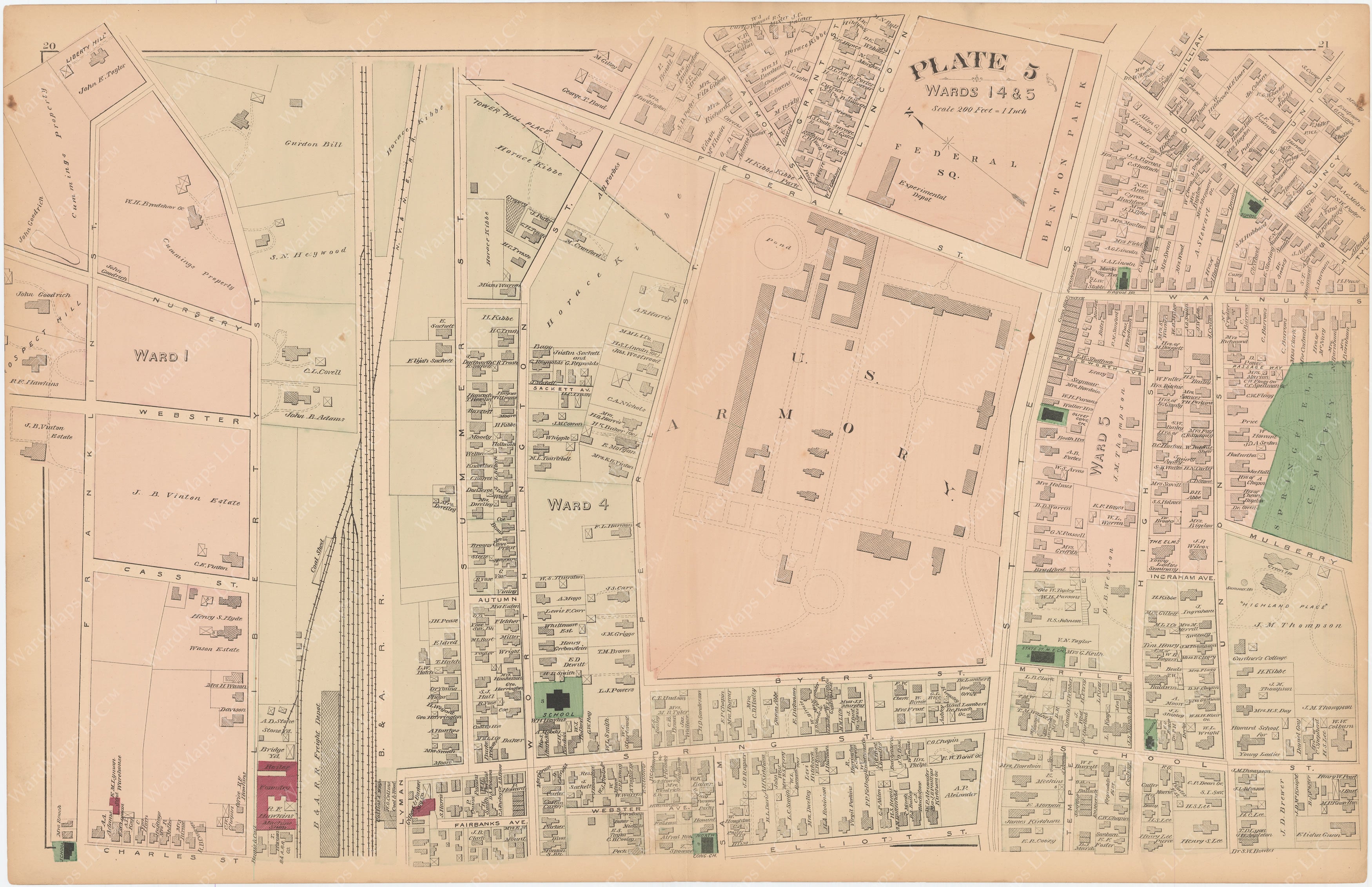 Springfield, Massachusetts 1882 Plate 005 – WardMaps LLC