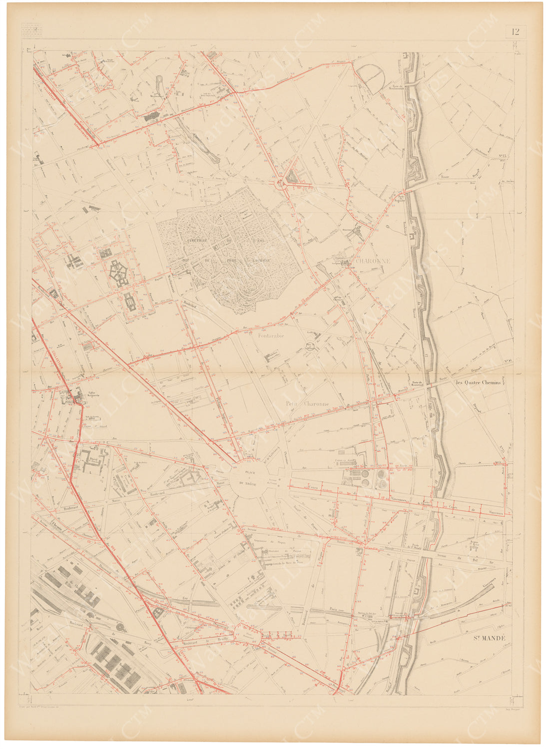 Paris, France Sewer System 1875 Plate 012 – WardMaps LLC
