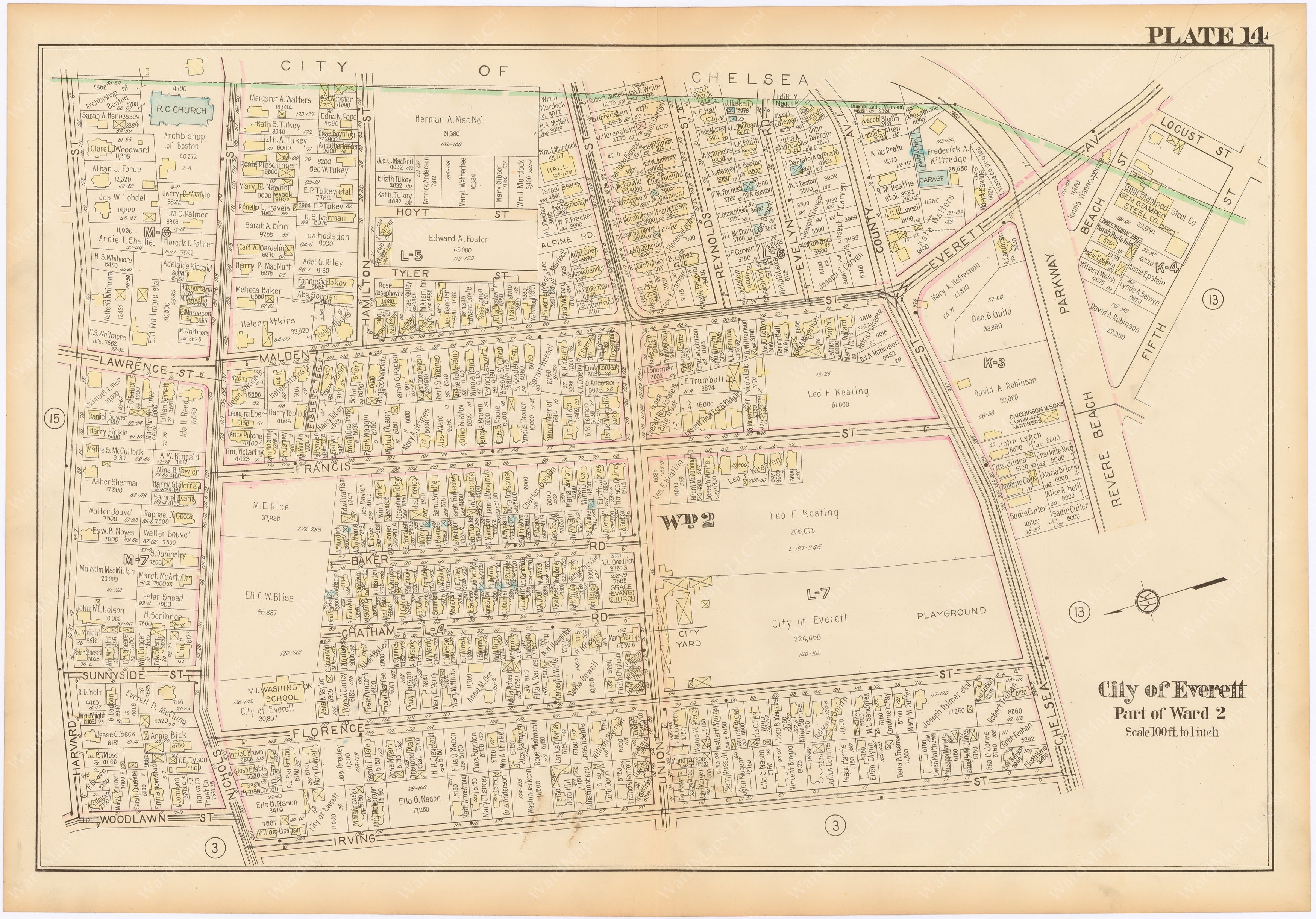Everett, Massachusetts 1921 Plate 014 – WardMaps LLC