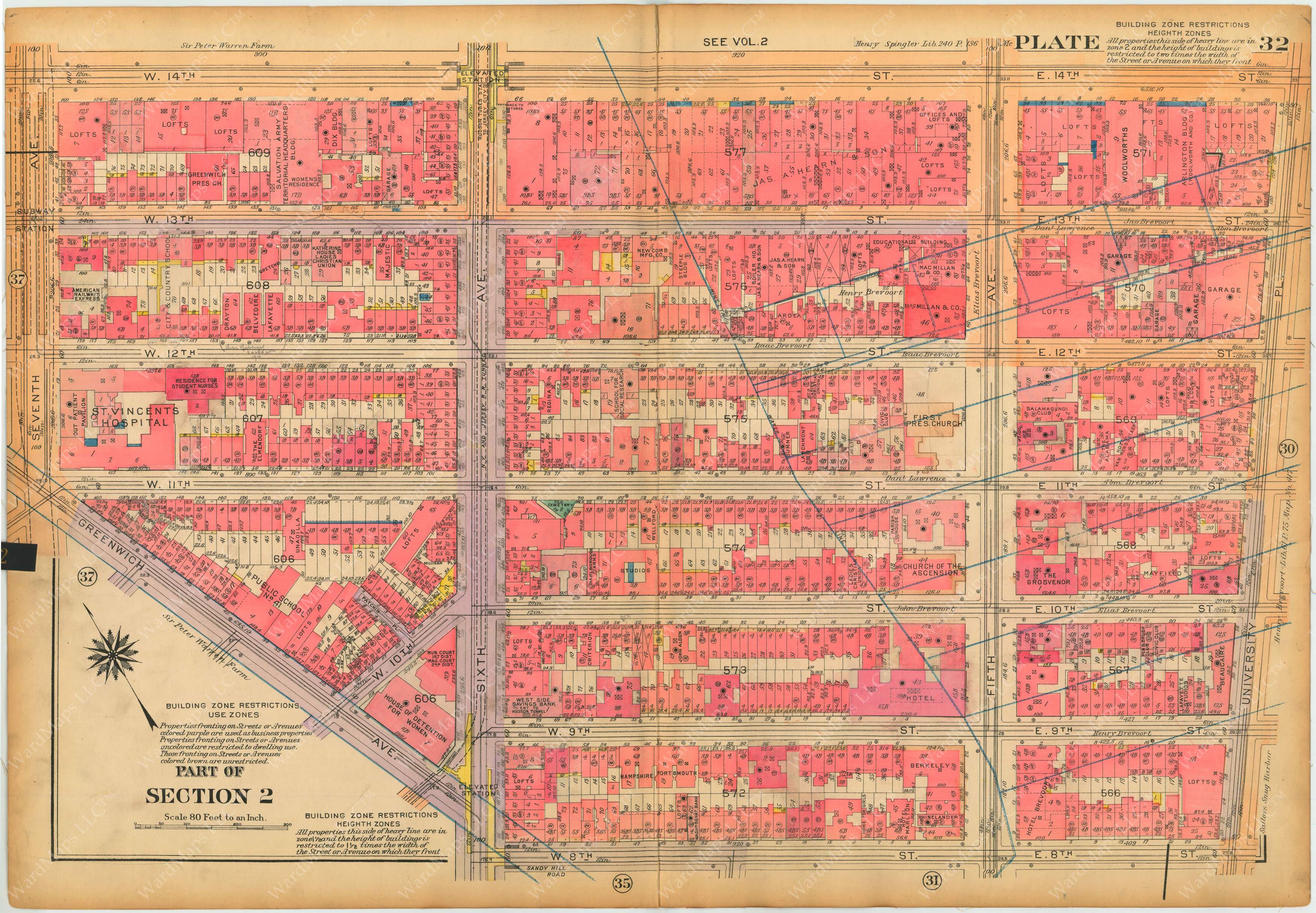 Manhattan, New York 1922 (1935) Vol. 1: Plate 032 – WardMaps LLC