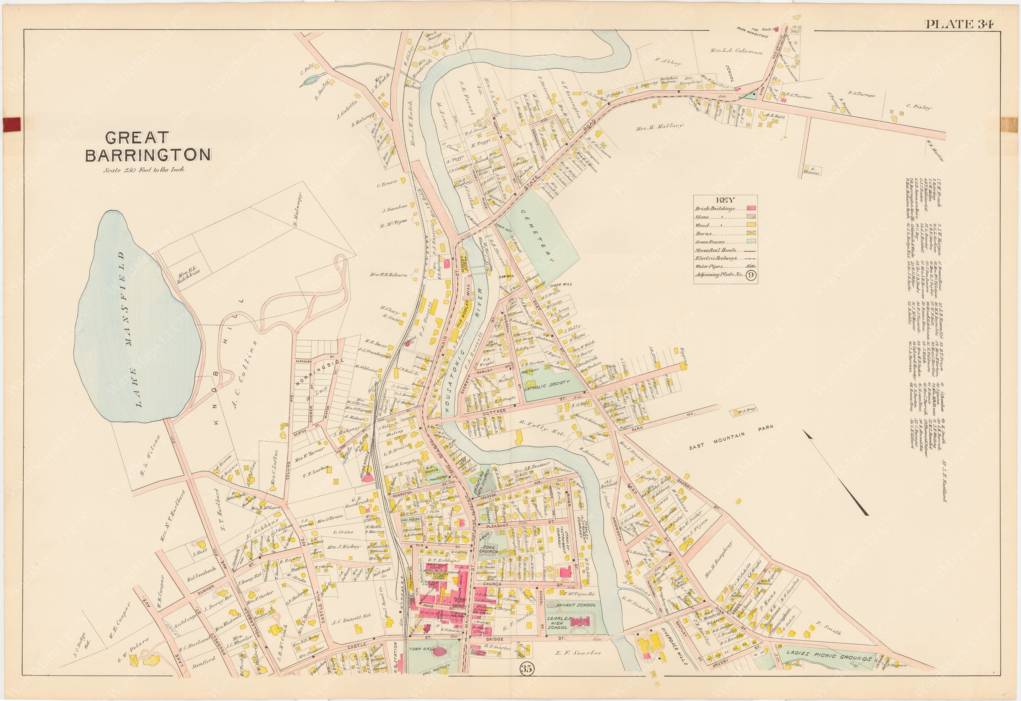Berkshire County, Massachusetts 1904 Plate 034: Great Barrington ...