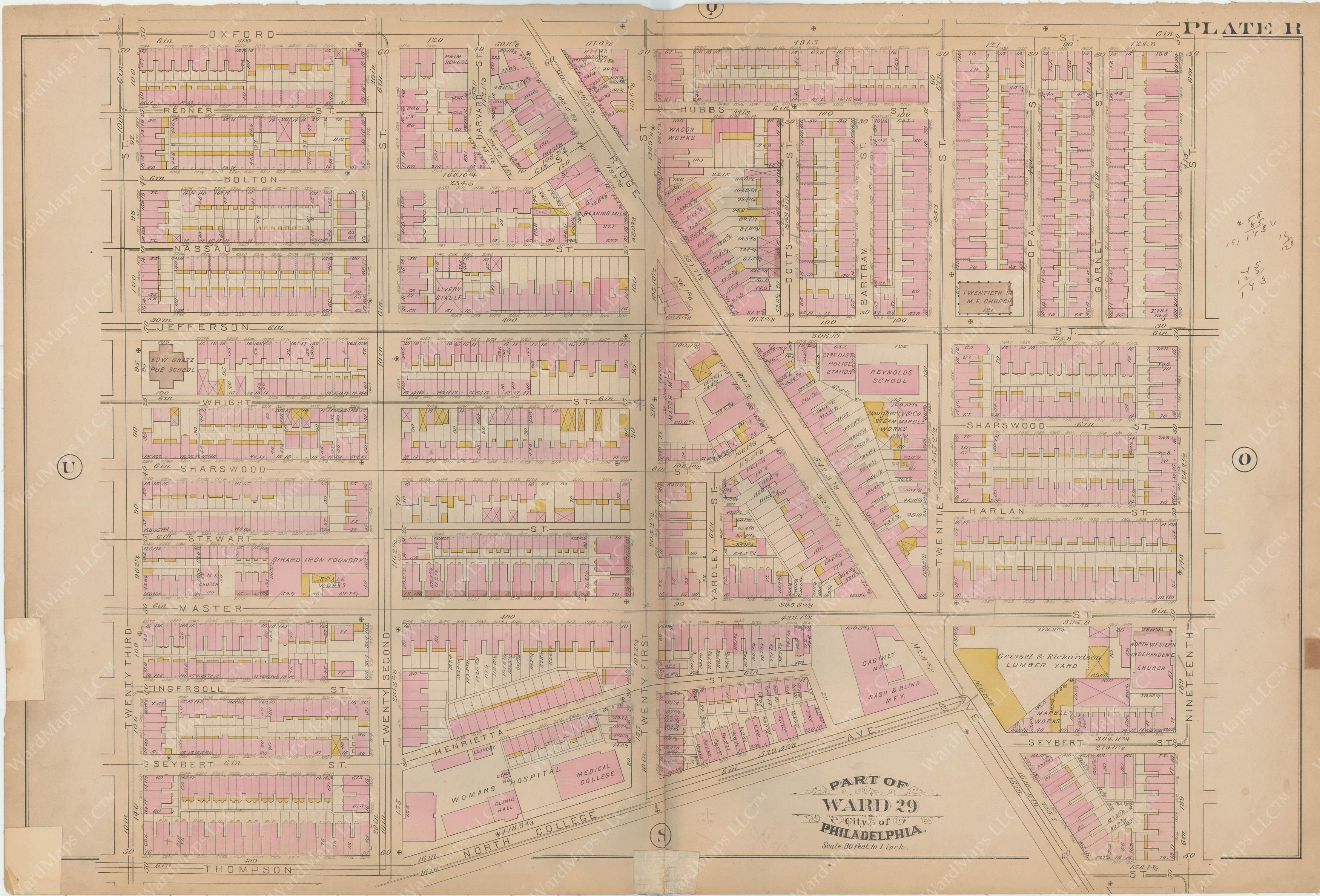 Philadelphia, Pennsylvania 1886 Plate R – WardMaps LLC