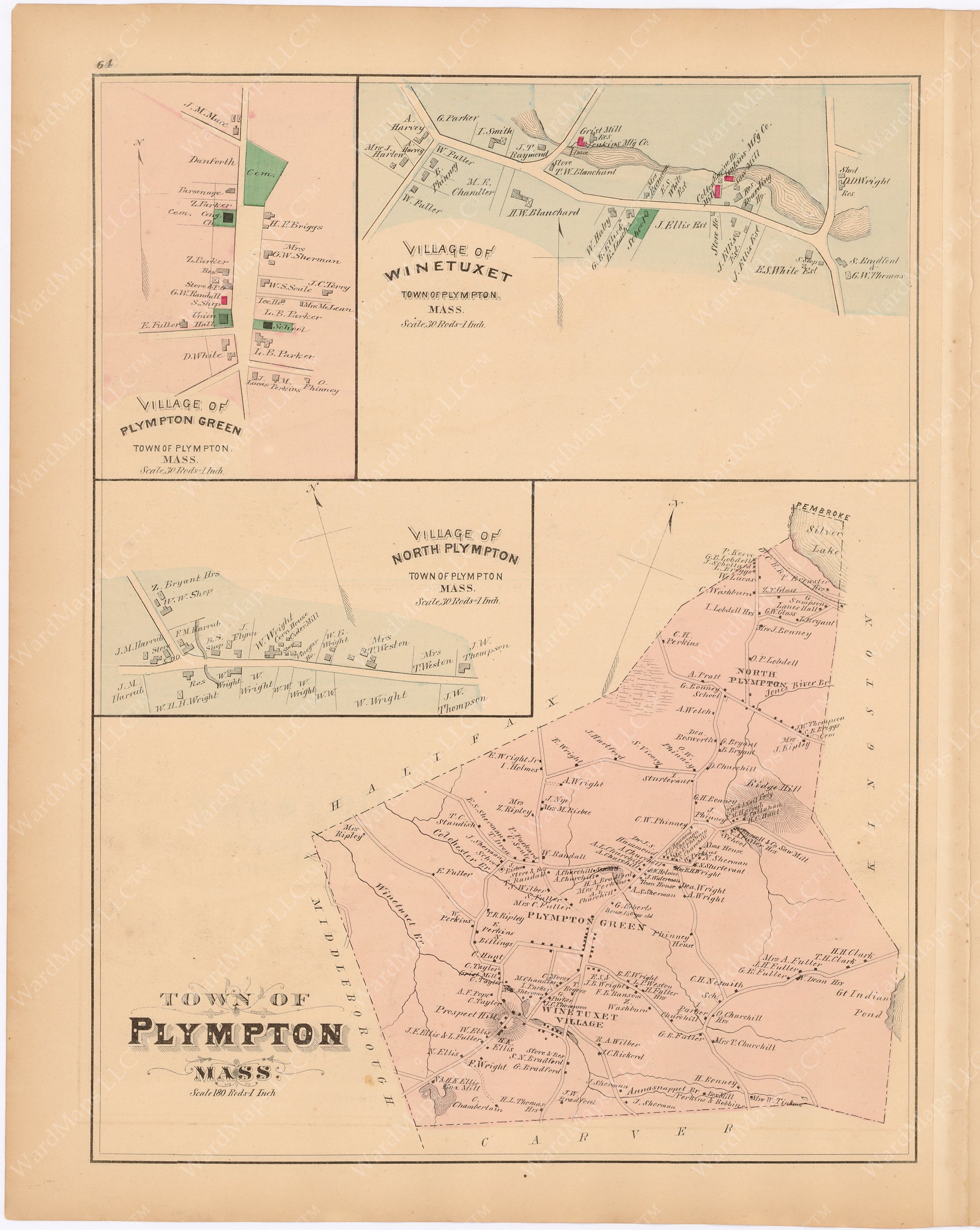 Plympton, Massachusetts 1879 – WardMaps LLC