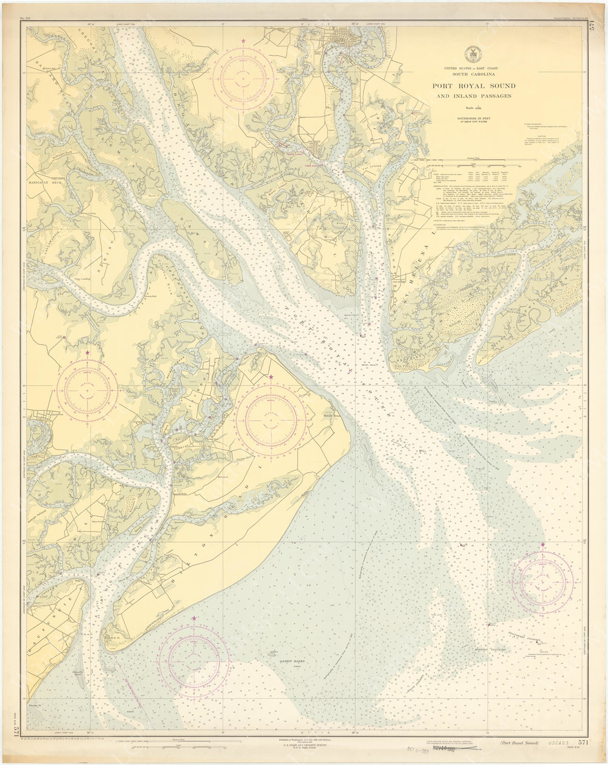 USC&GS South Carolina: Port Royal Sound and Inland Passages 1952 ...